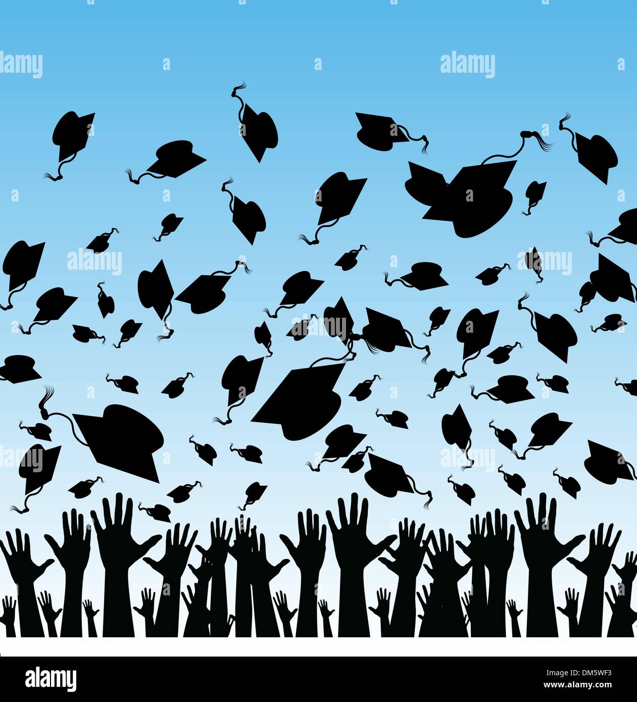 Graduation cap throwing hands vector hi-res stock photography and ...