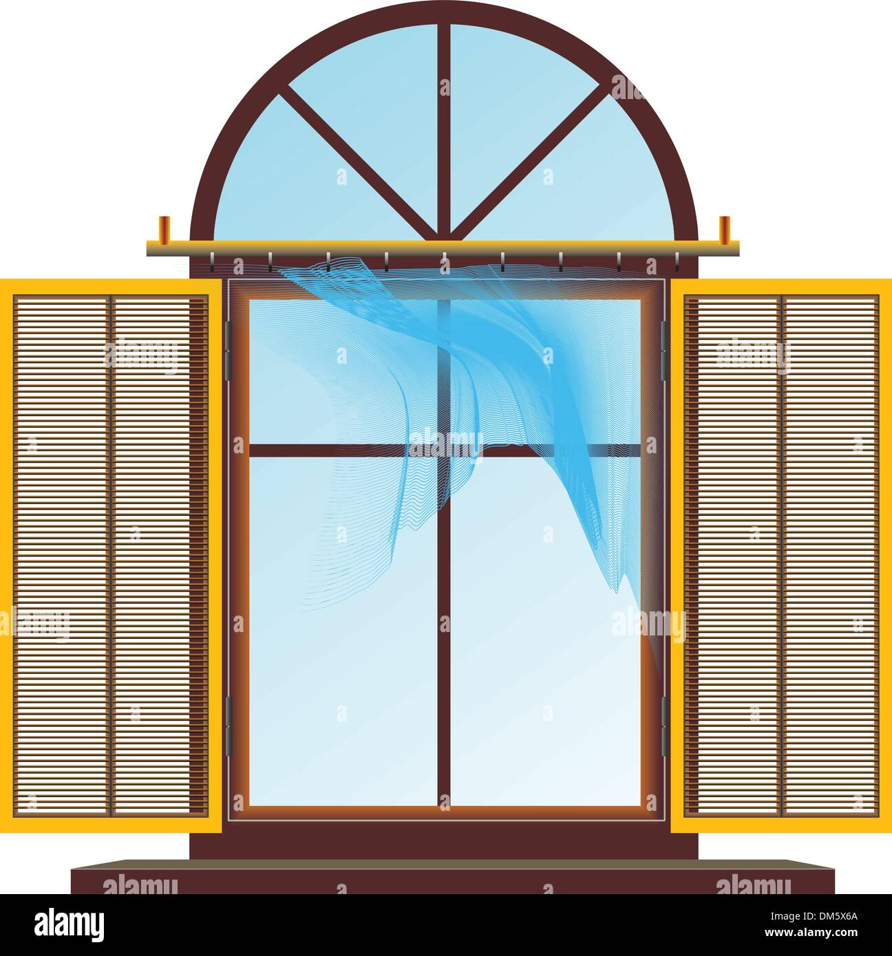 Old open window Stock Vector Images - Alamy