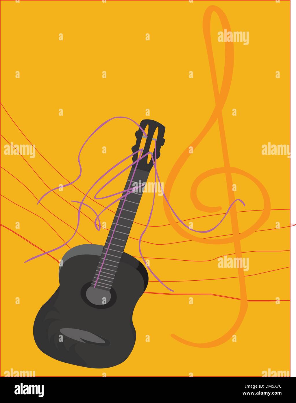 Broken guitar strings Stock Vector Images - Alamy