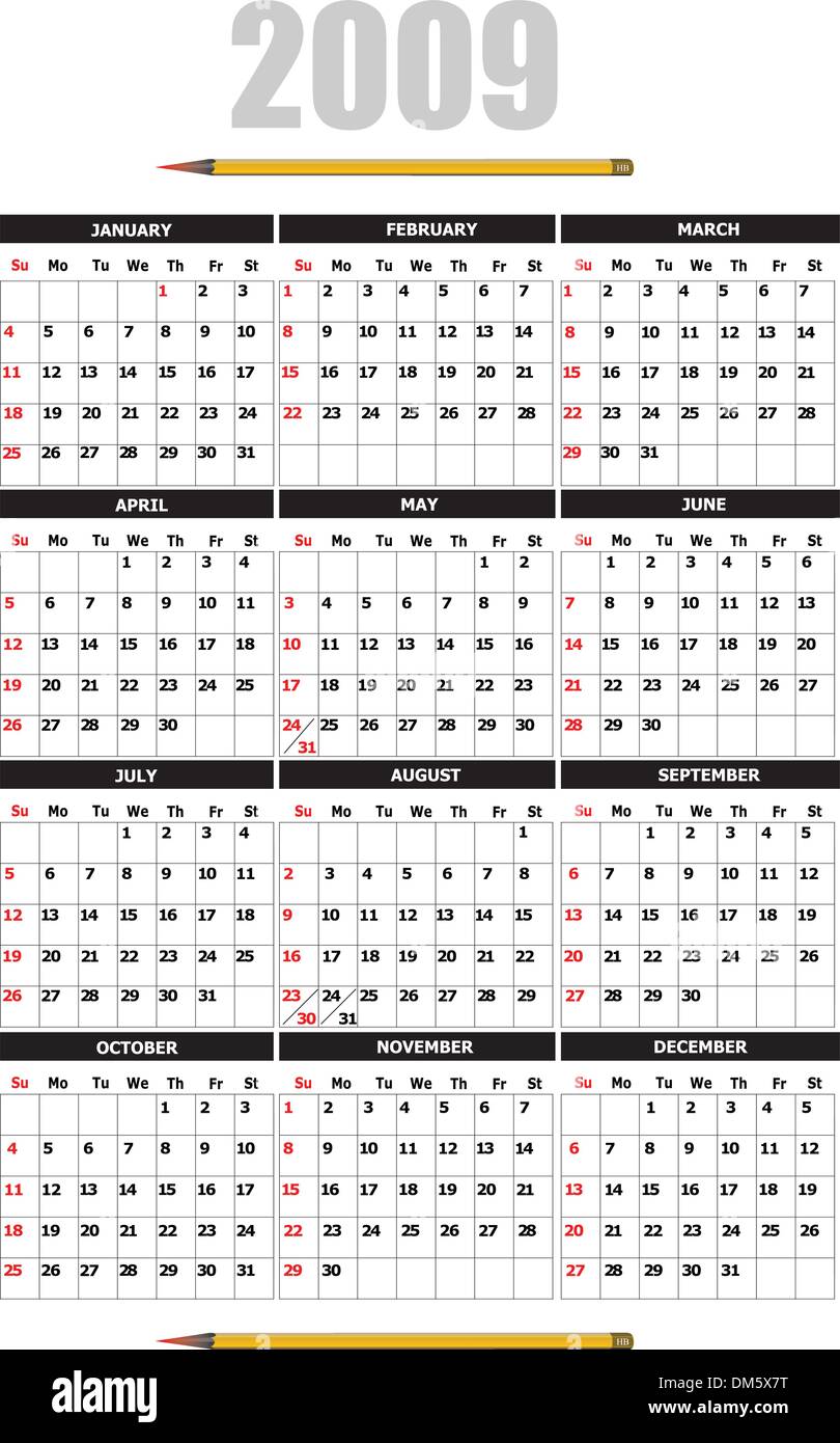 2009 number Stock Vector Images - Alamy