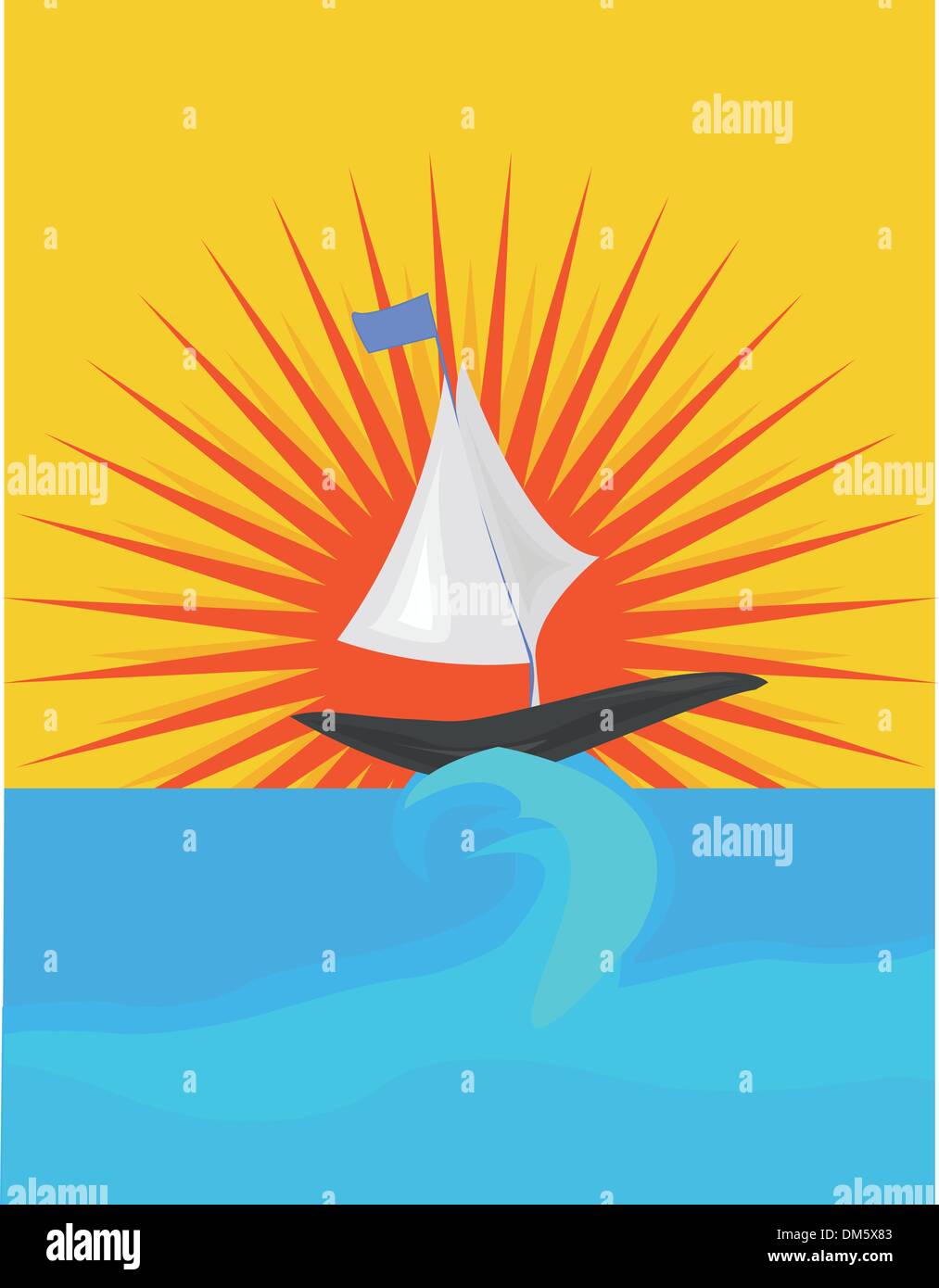 Ship with single mast Stock Vector Images - Alamy