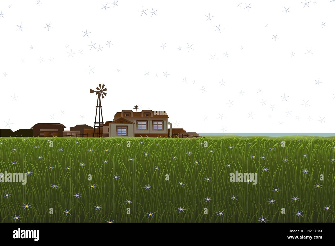 Beautiful scenery small rural Stock Vector Images - Alamy