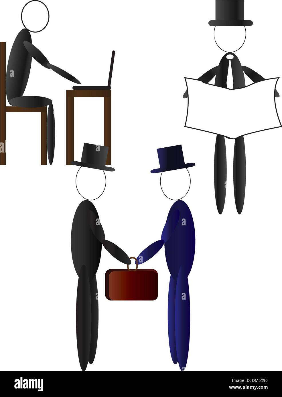 Business teamwork laptop blue Stock Vector Images - Alamy