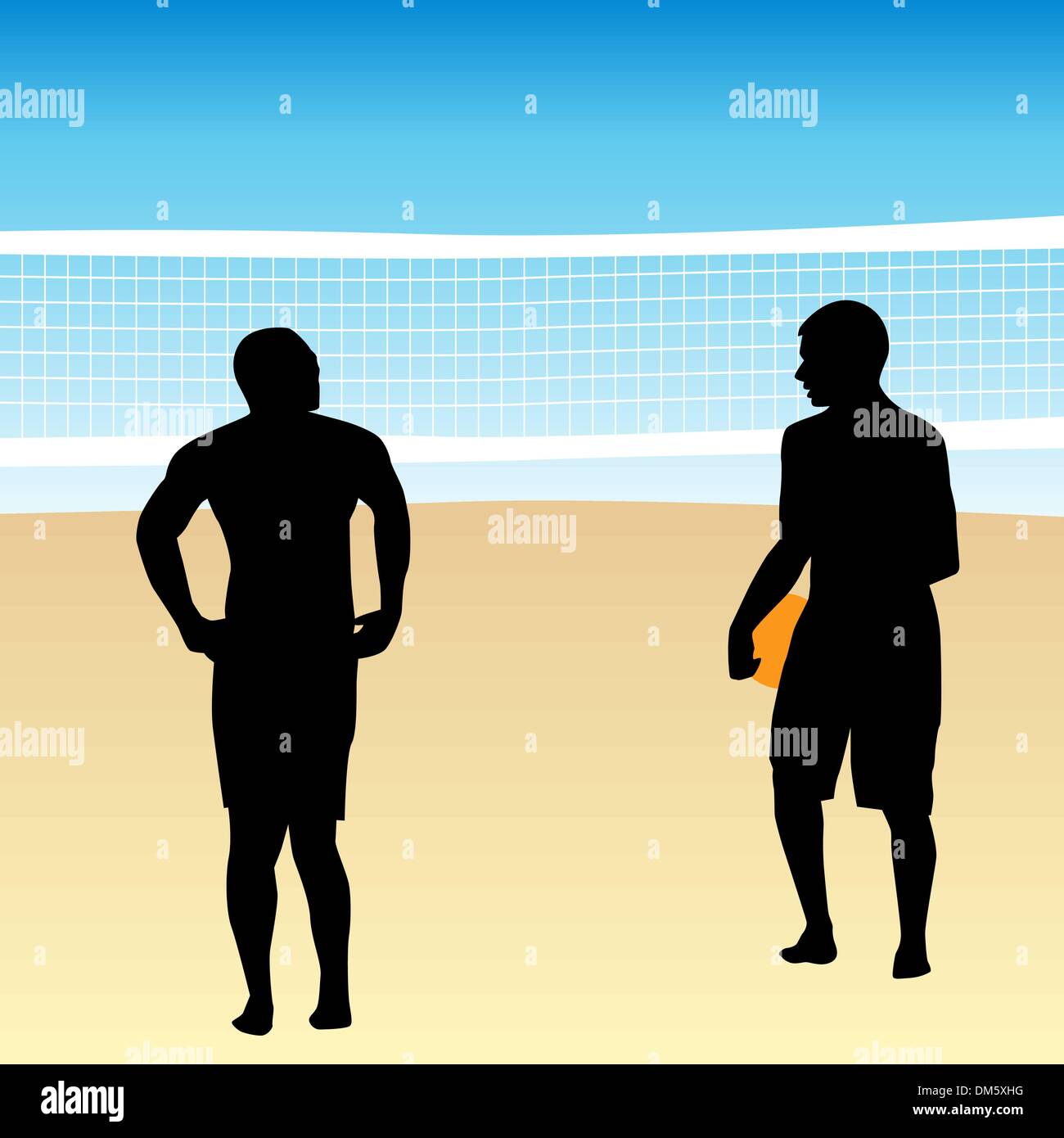Men volleyball player silhouette vector hi-res stock photography and ...