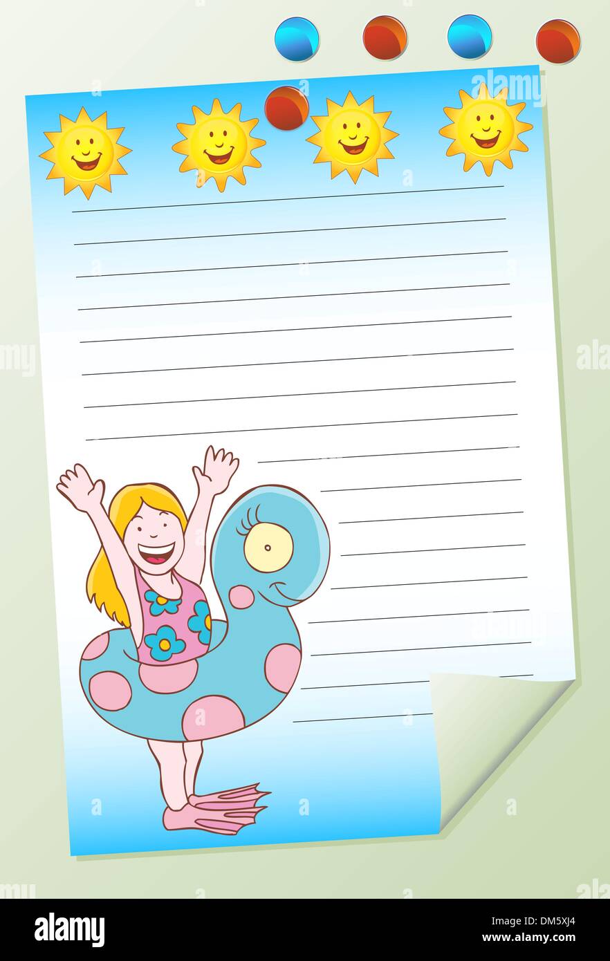 Girl writing in notepad Stock Vector Images - Alamy