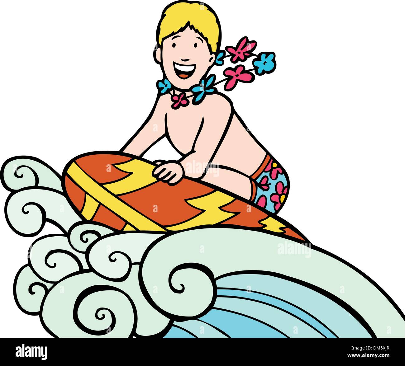 Young surfer with surfboard Stock Vector Images - Alamy