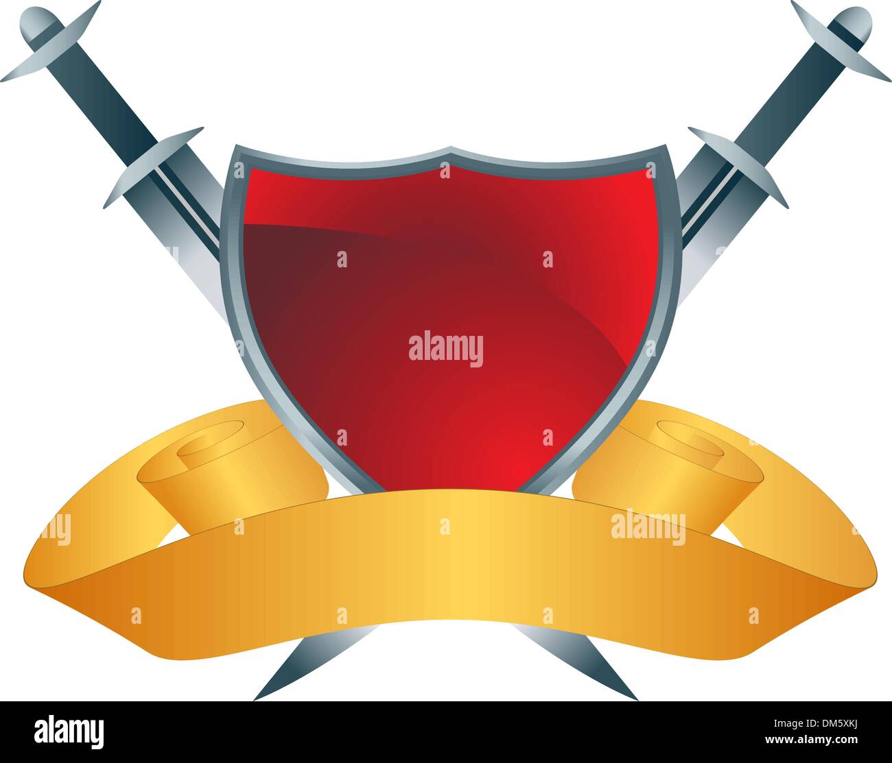 Red Shield with Swords Stock Vector Image & Art - Alamy
