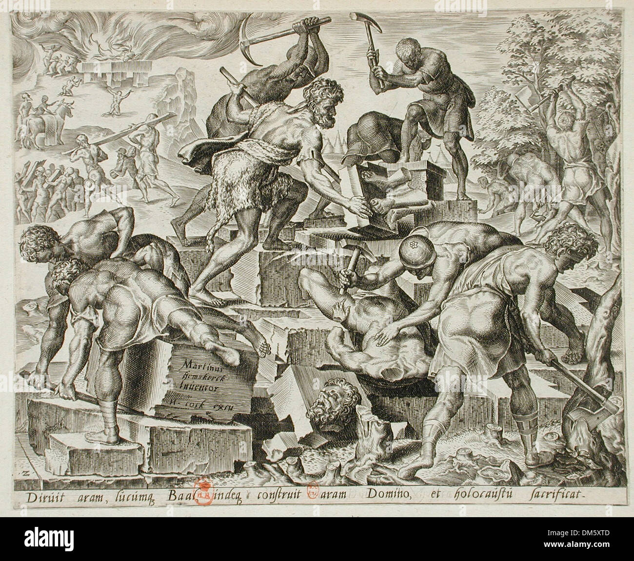 This artwork depicts the biblical scene of Gideon and his men ...