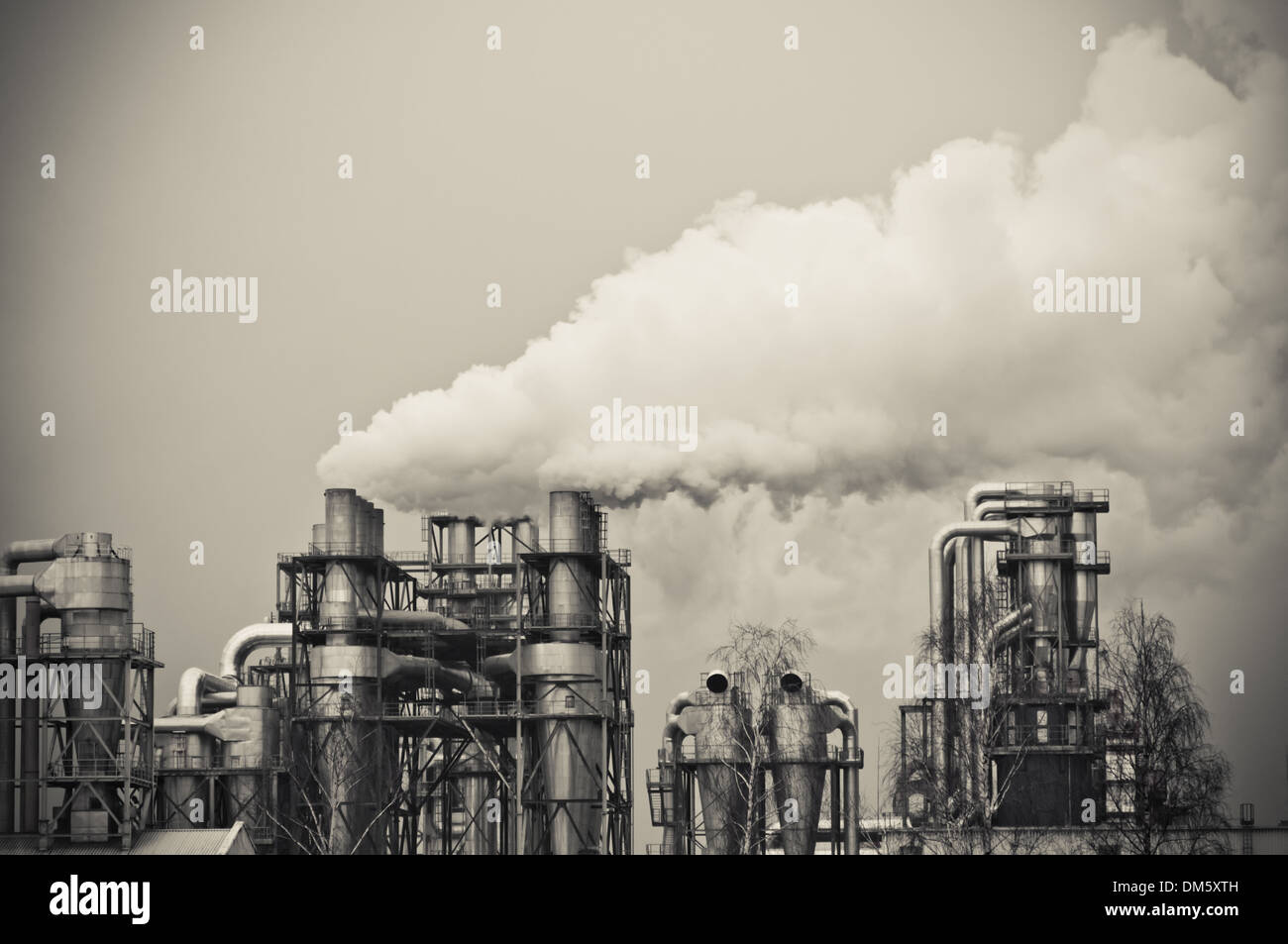 smoke pollution produced by a large factory Stock Photo - Alamy
