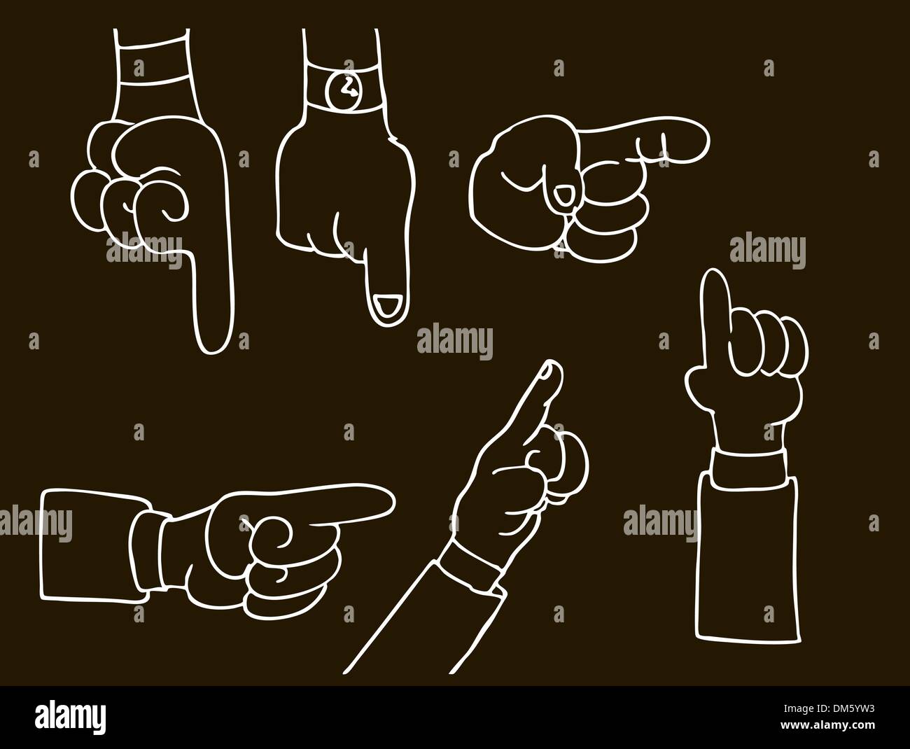 Drawn hands pointing hi-res stock photography and images - Alamy