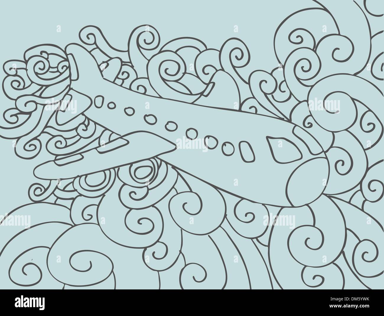 Hand drawing airplane on Stock Vector Images - Alamy