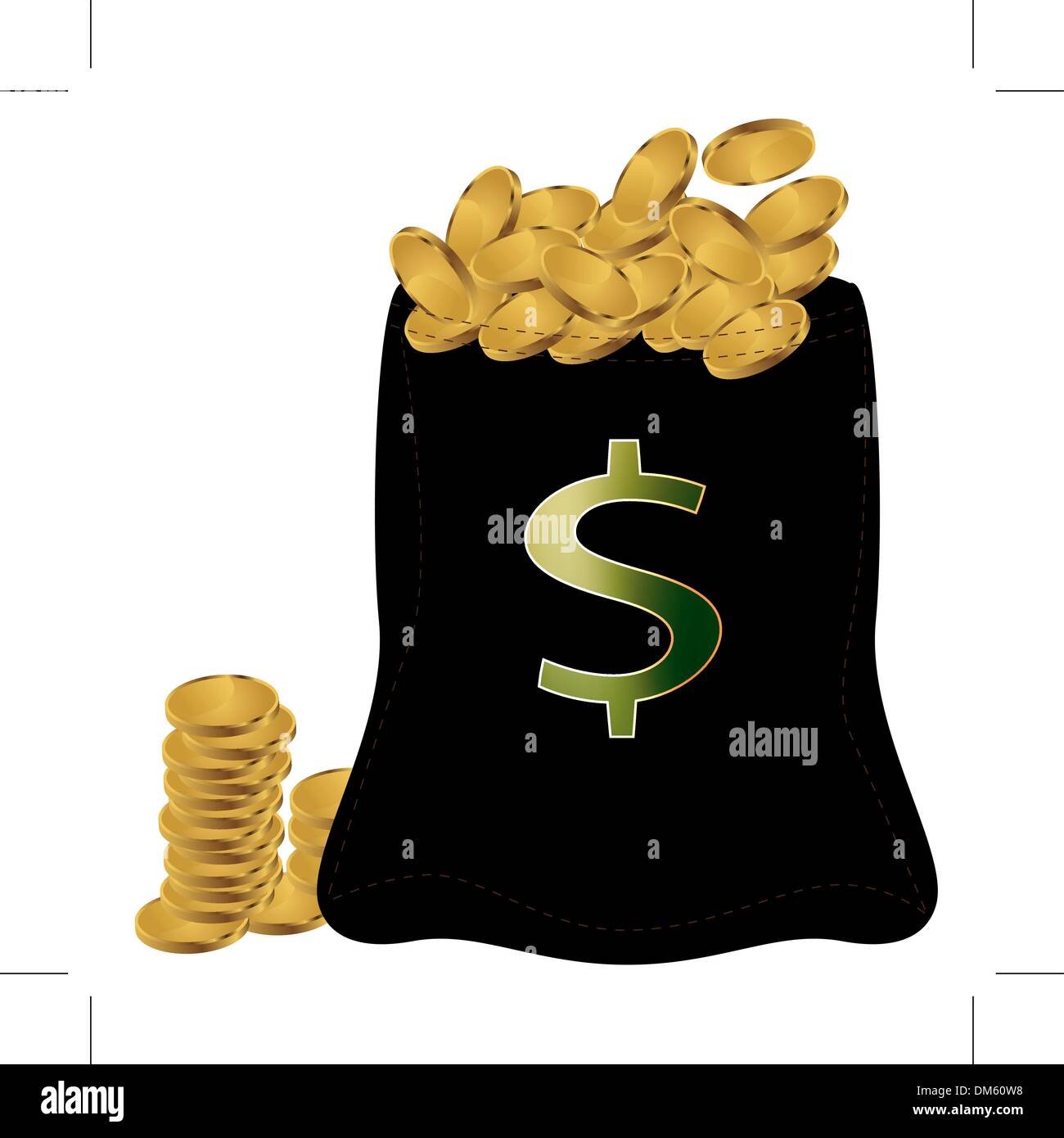 Gold Coin Bag Stock Vector Image & Art - Alamy