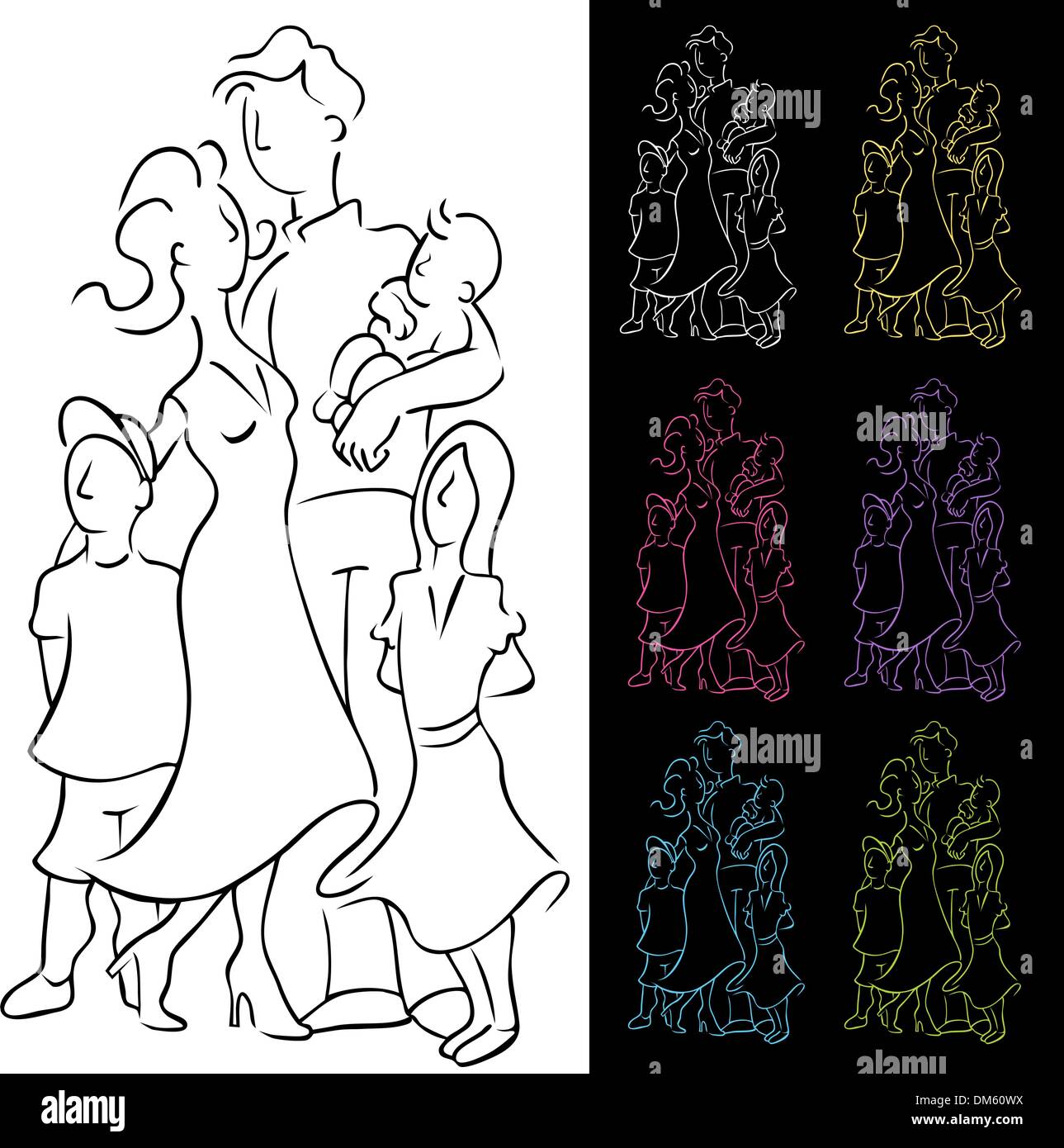 A family standing Stock Vector Images - Alamy