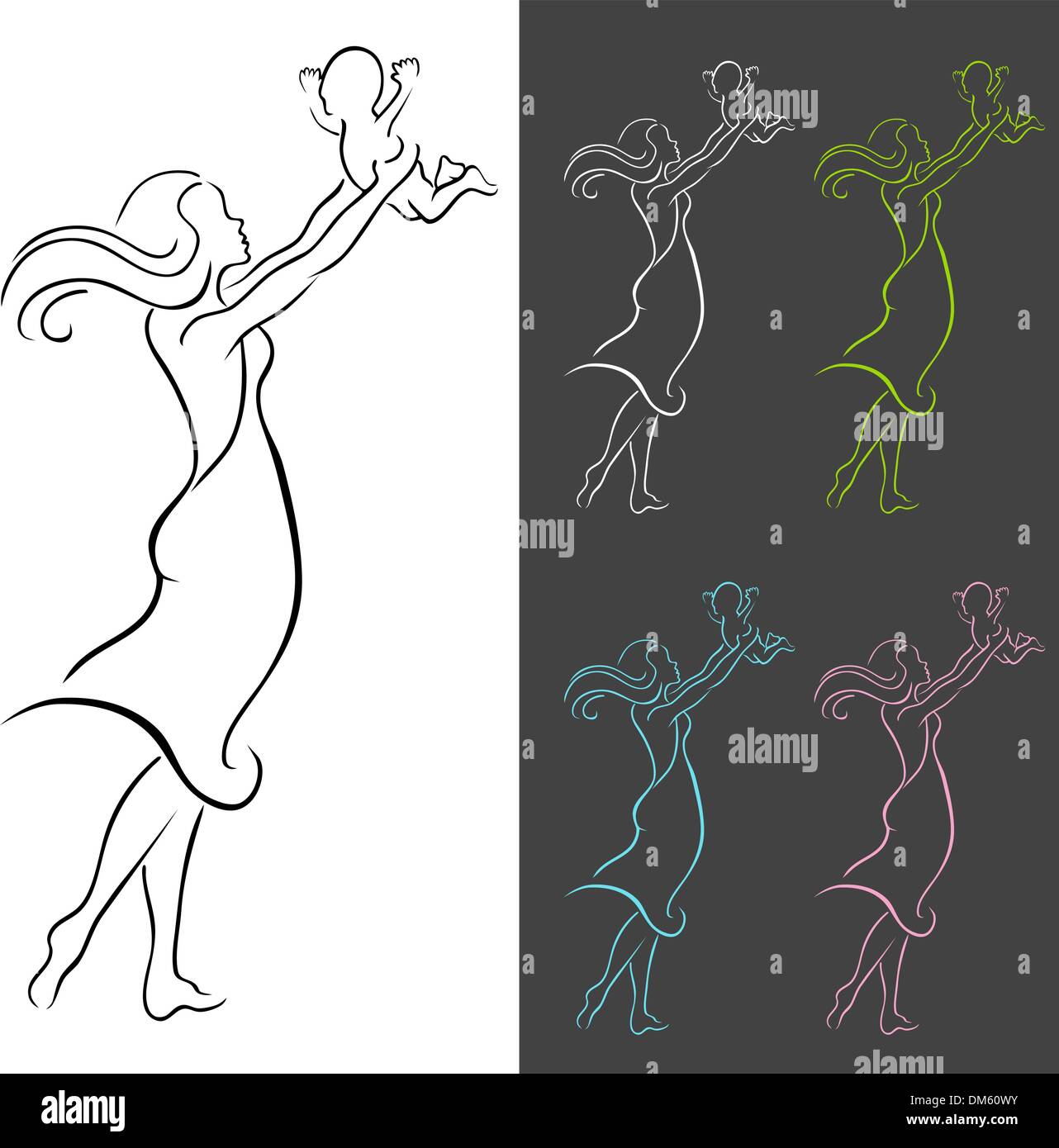 Hug mother child proud Stock Vector Images - Alamy