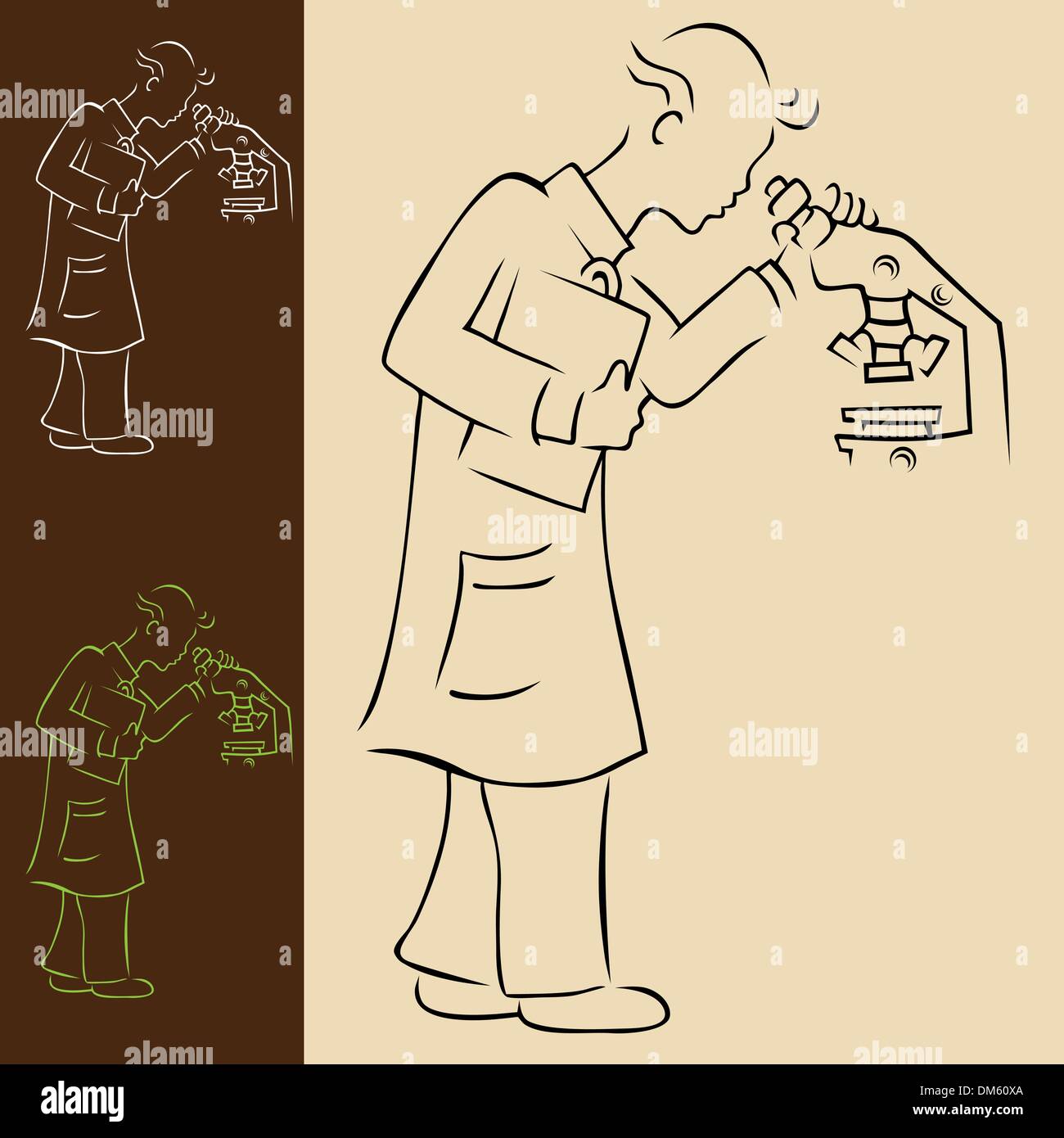 Microscope laboratory line style Stock Vector Images - Alamy