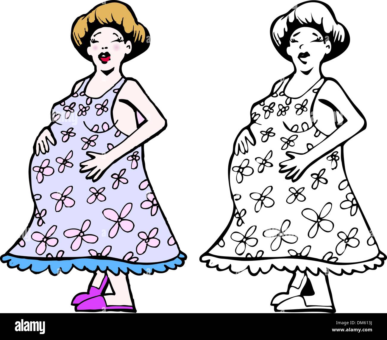 Pregnant black woman white Stock Vector Images - Alamy