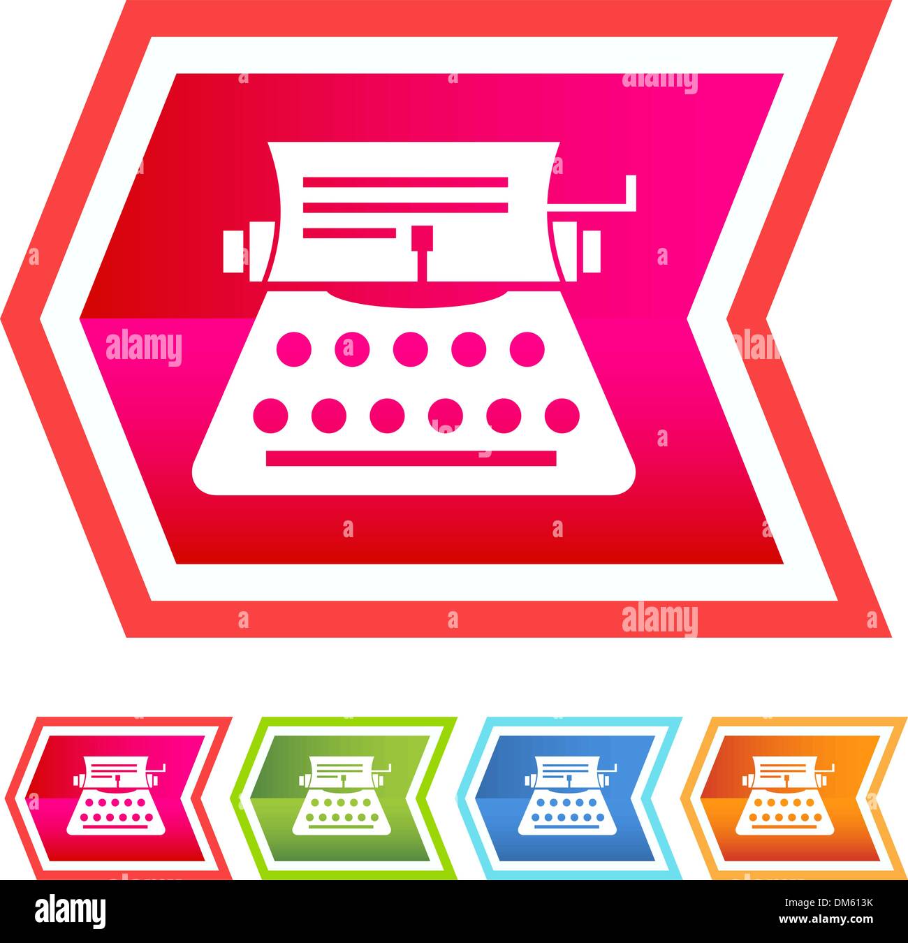 Neon Chevron Icon Set: Typewriter Stock Vector Image & Art - Alamy