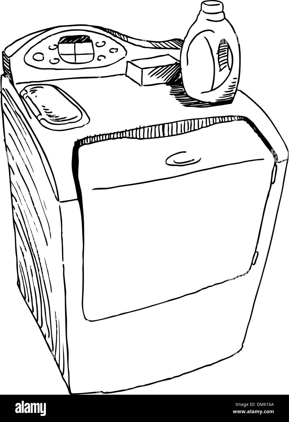 Hand drawn washing machine hi-res stock photography and images - Alamy