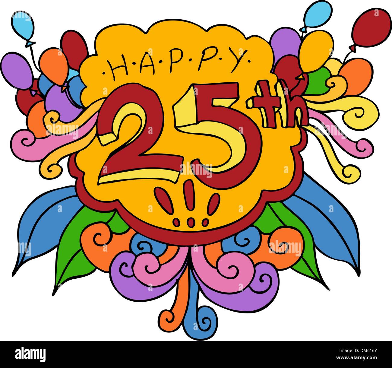 Happy 25th Design Element Stock Vector Image & Art - Alamy