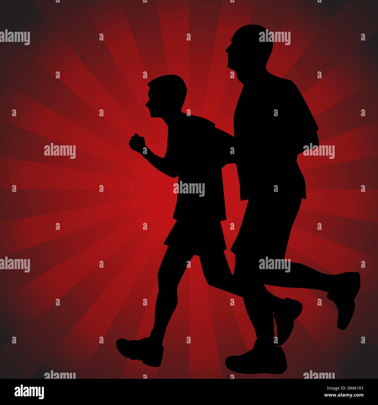 Father son running race Stock Vector Images - Alamy