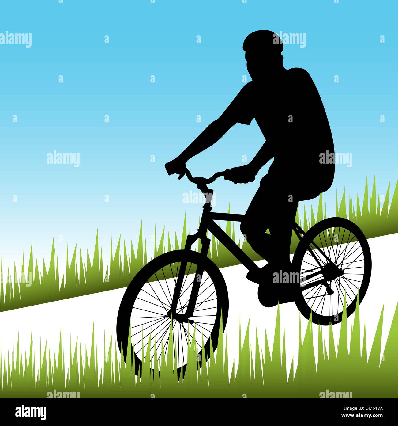 Man riding his bicycle Stock Vector Images - Alamy