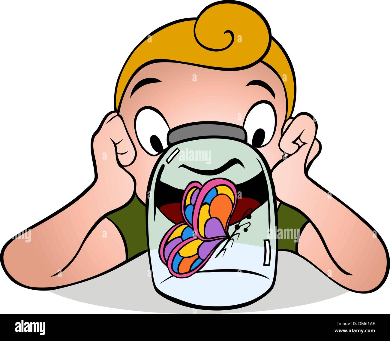 Smiling girl butterfly on Stock Vector Images - Alamy