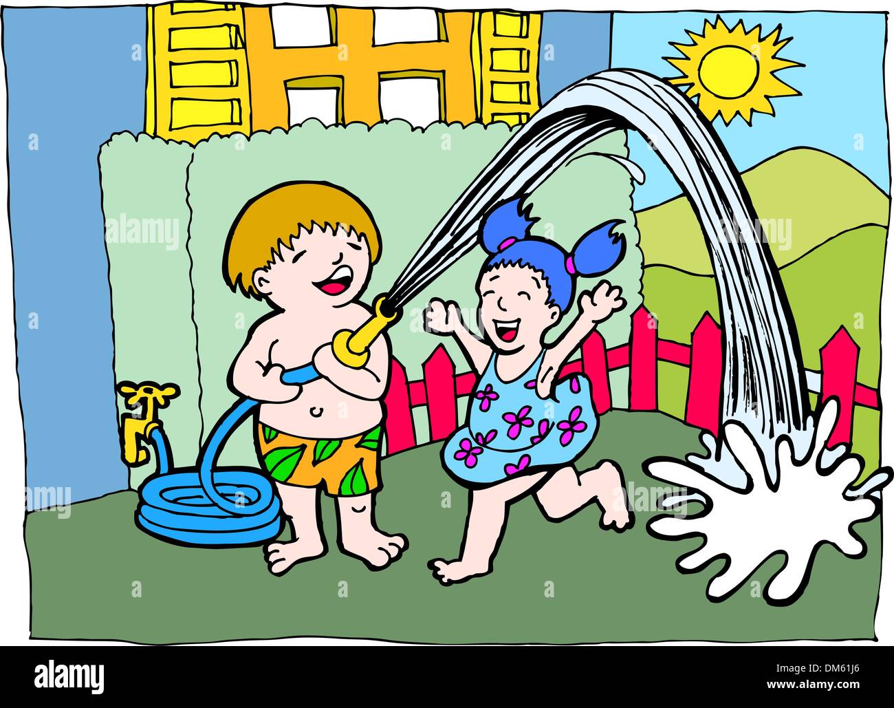 Summer water play Stock Vector Image & Art - Alamy