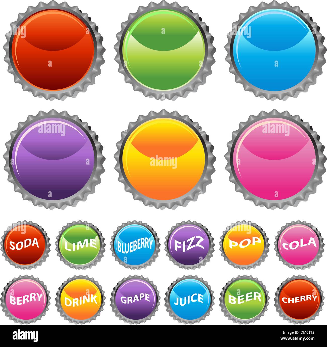 Bottle Cap Button Set Stock Vector Image & Art - Alamy