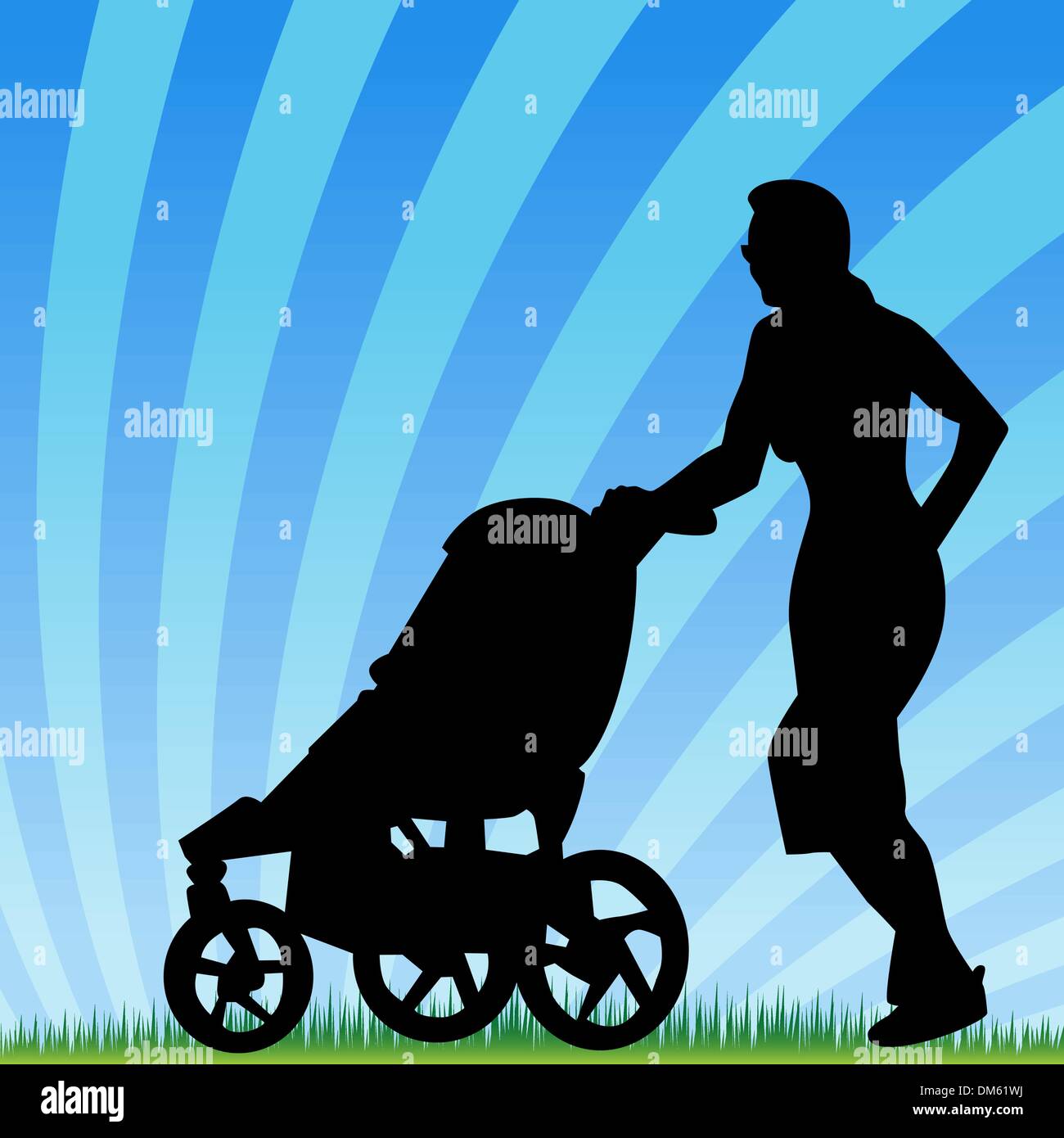 Woman stroller fitness Stock Vector Images - Alamy