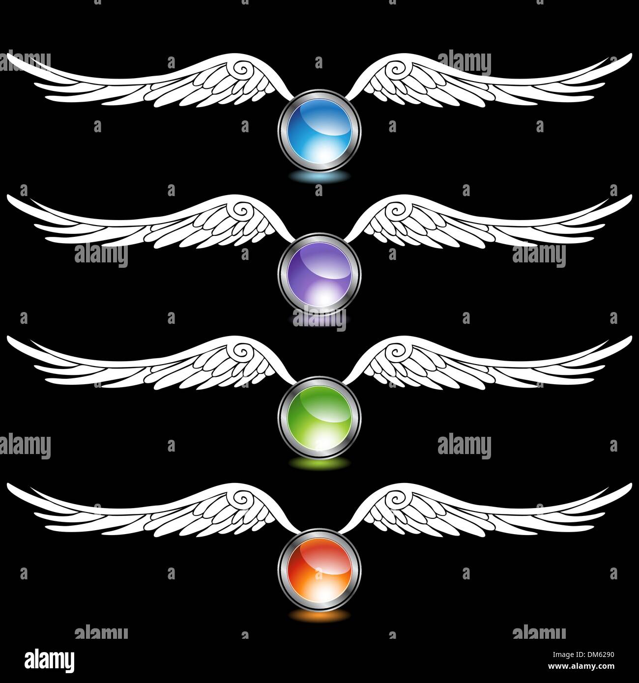 Button with Wings Stock Vector Image & Art - Alamy