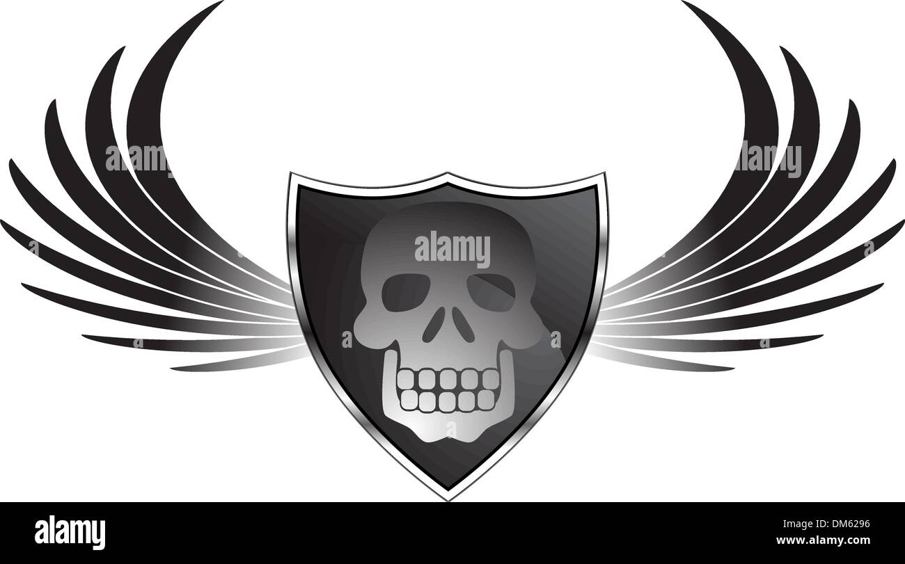 Winged Shield with Skeleton Stock Vector Image & Art - Alamy