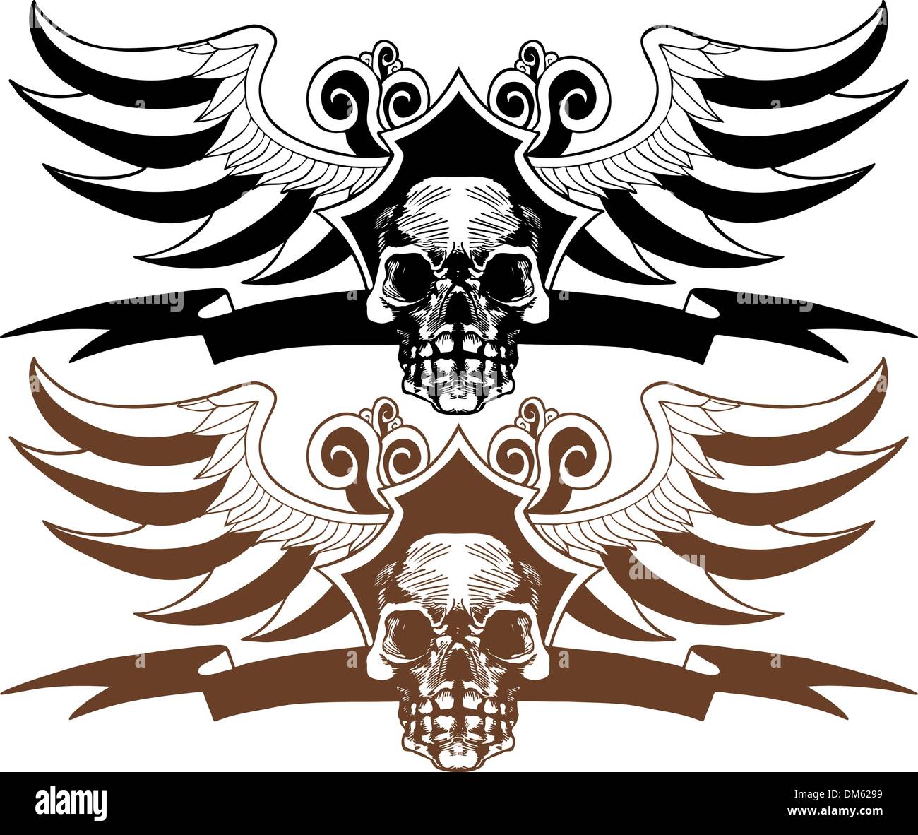 Winged skull vector vectors hi-res stock photography and images - Alamy