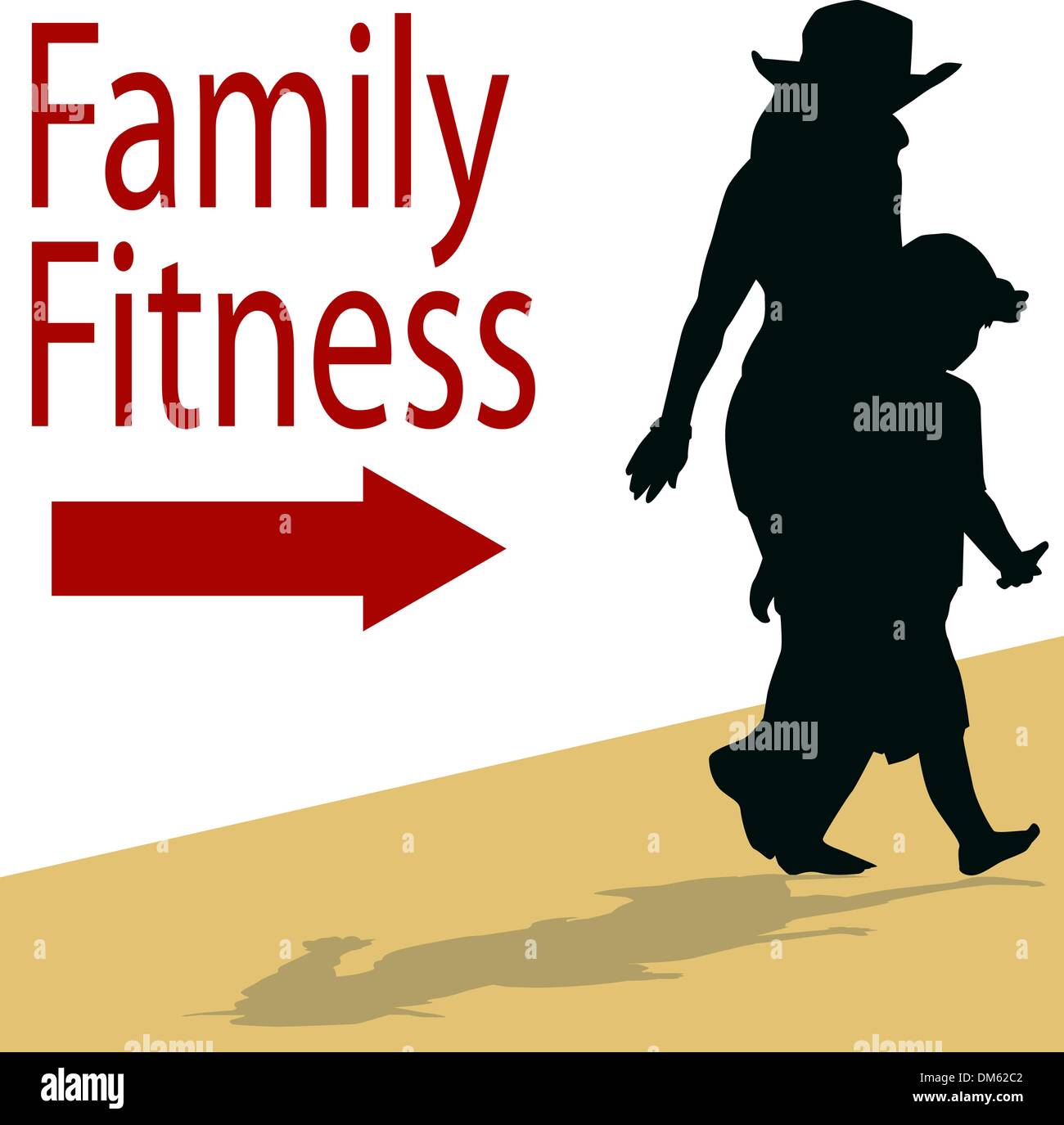 Mother son walking exercise Stock Vector Images - Alamy