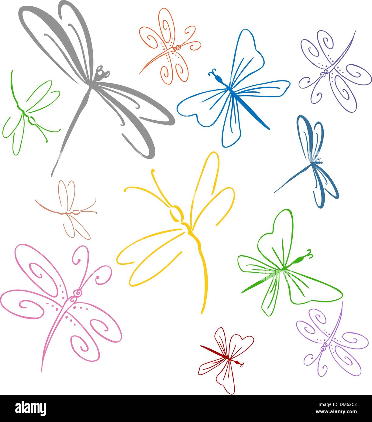 Insects doodle set collection Cut Out Stock Images & Pictures - Alamy