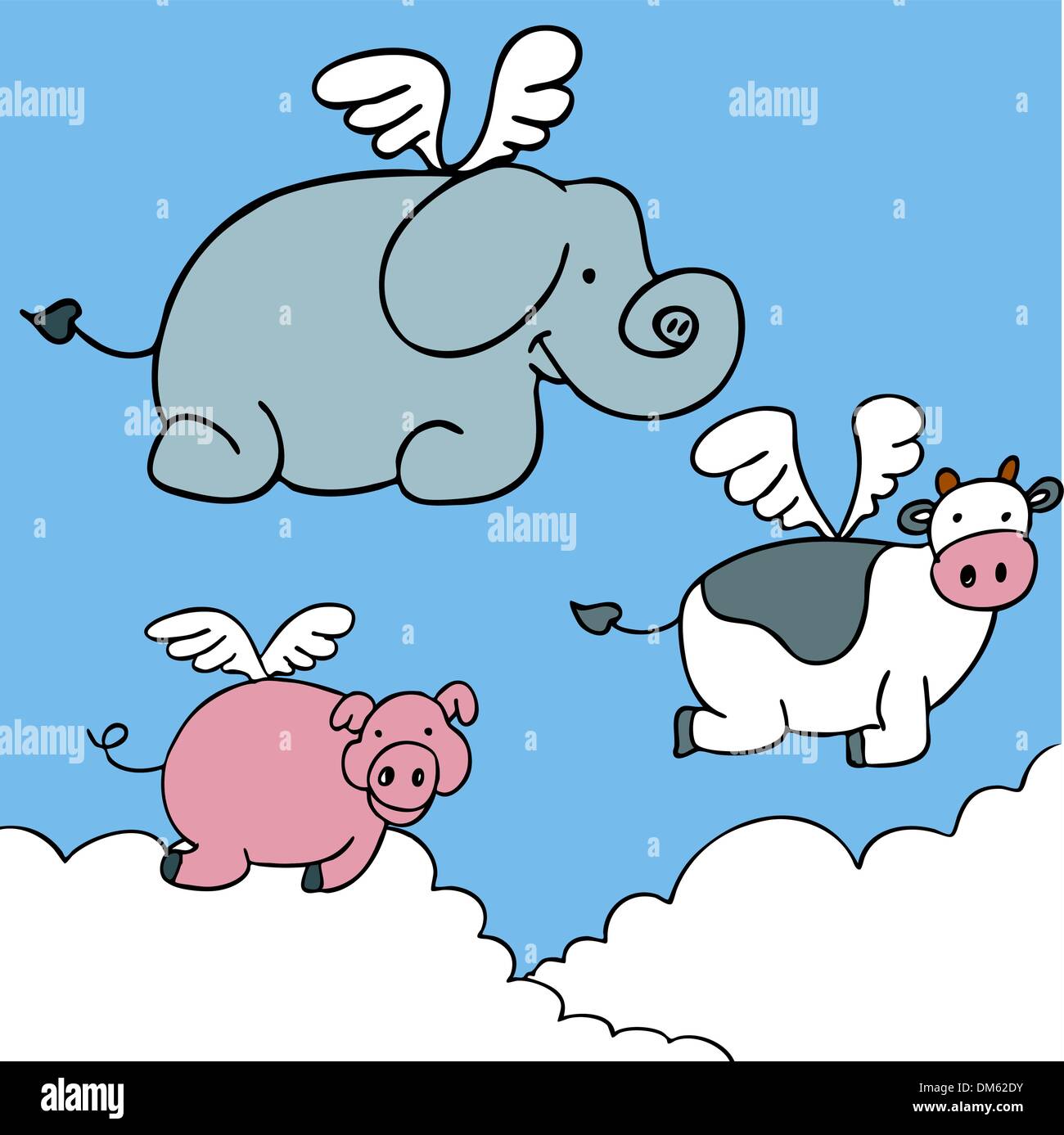 Flying pig Stock Vector Images - Alamy