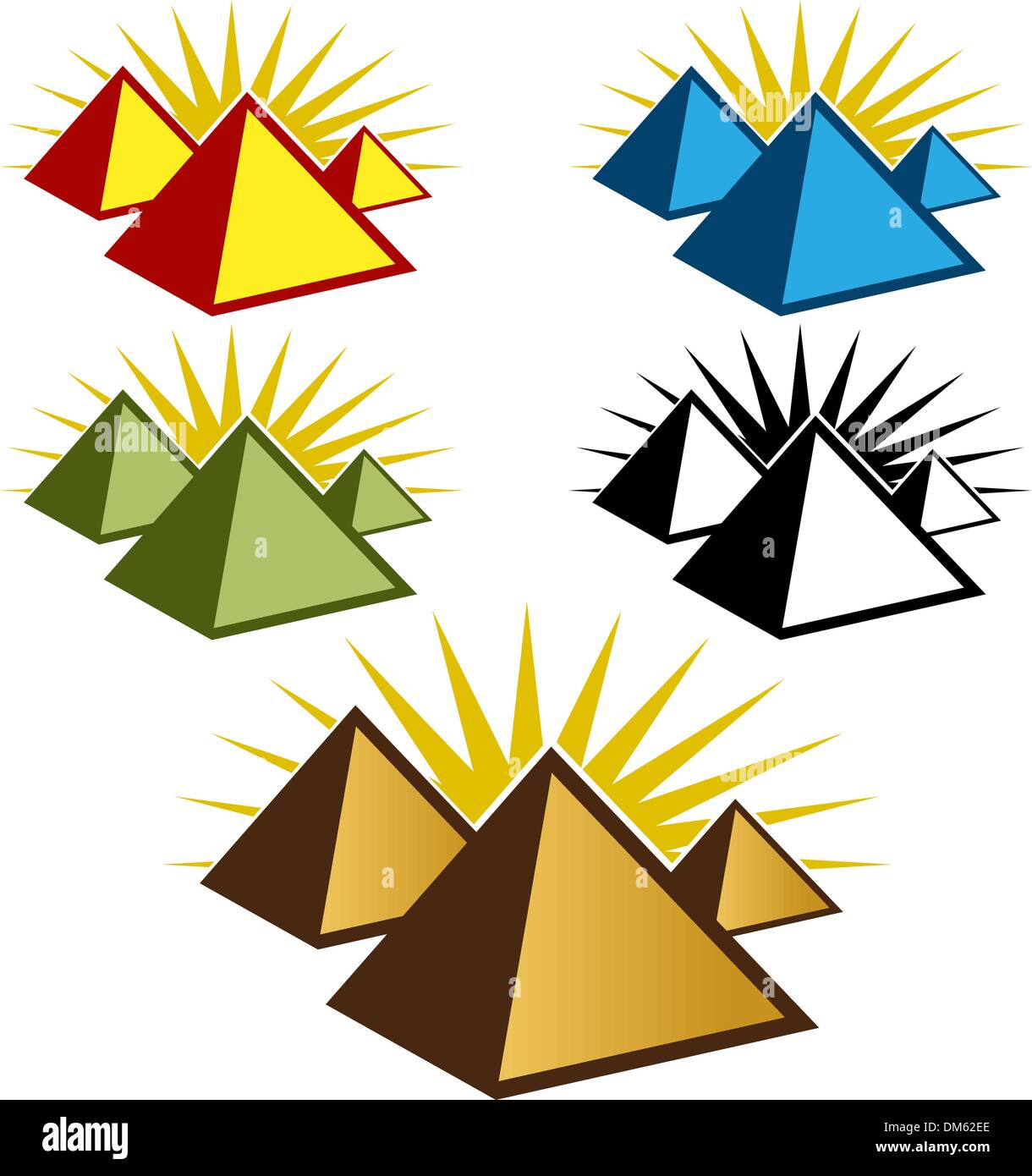 Pyramid Icon Set Stock Vector Image & Art - Alamy