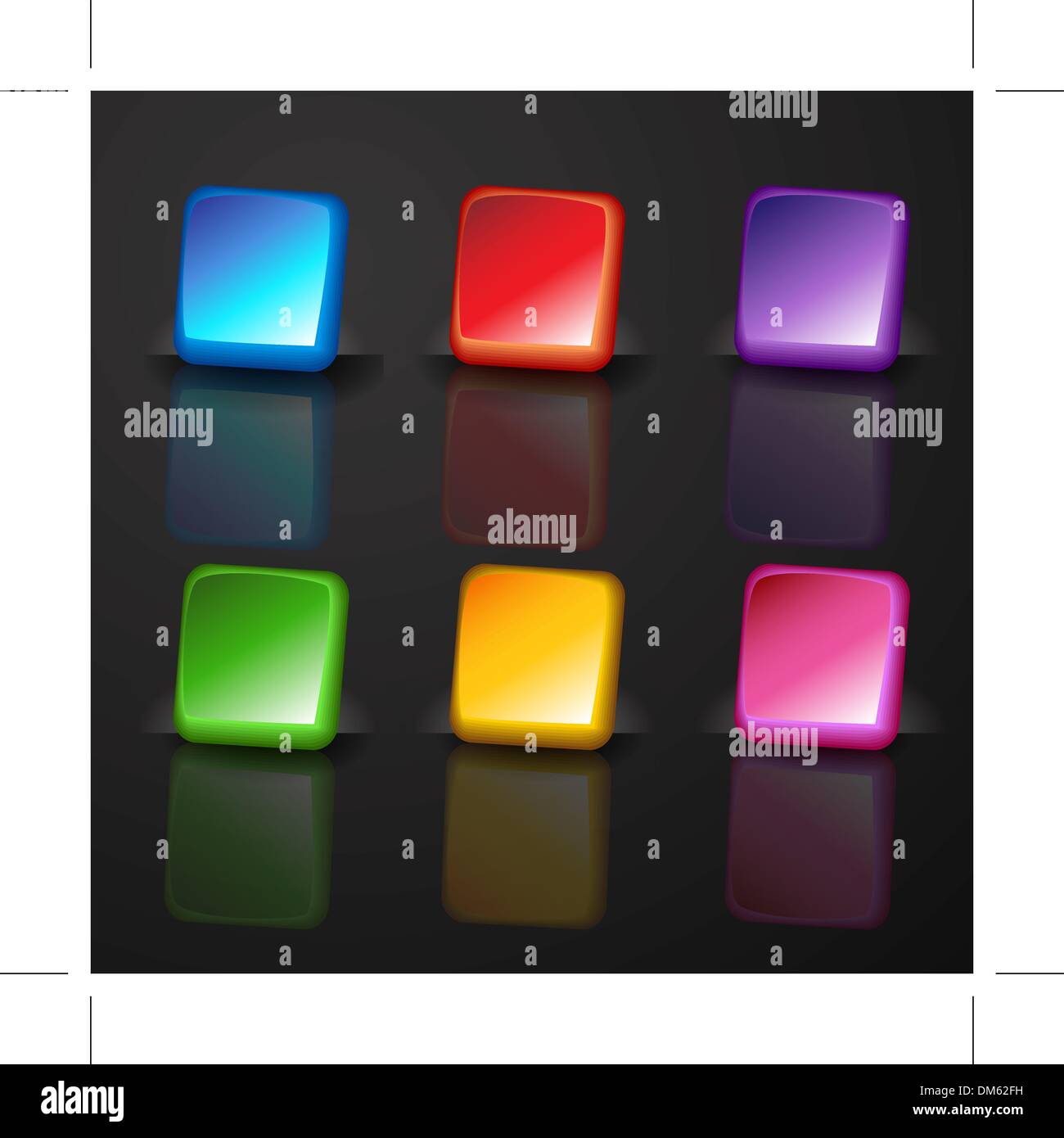 Square Button Set Stock Vector Image & Art - Alamy