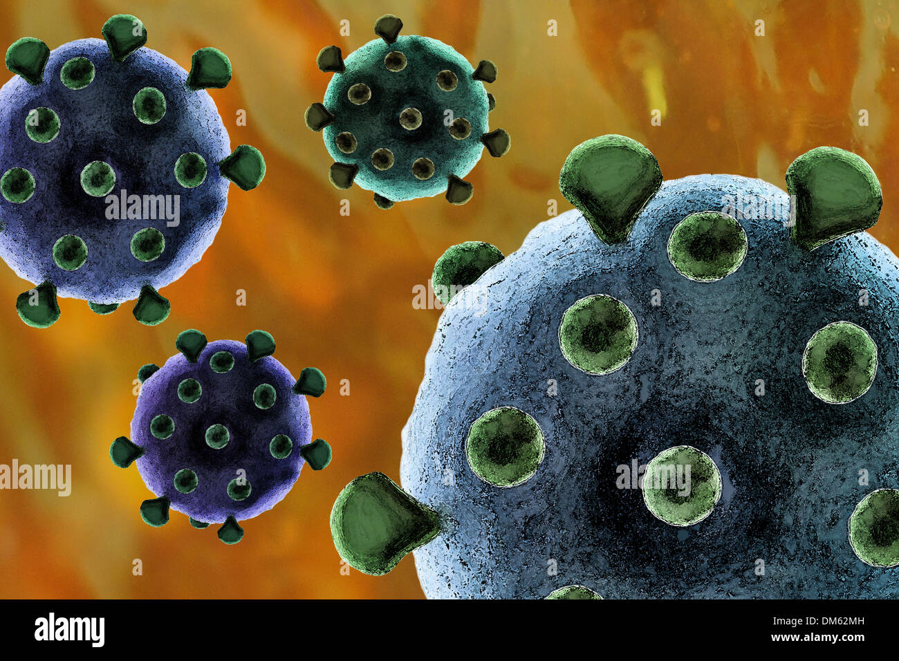 artwork virus germ microorganism health science Stock Photo - Alamy