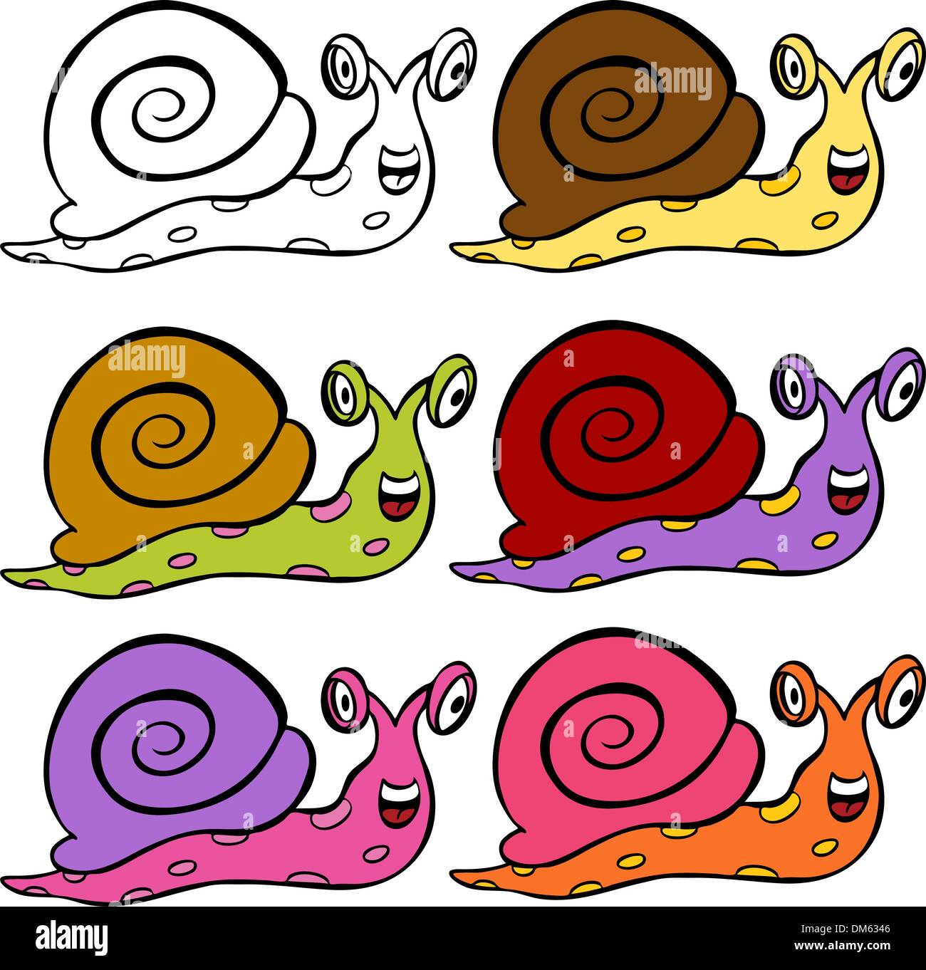 Cute Cartoon Snail Stock Vector Image & Art - Alamy