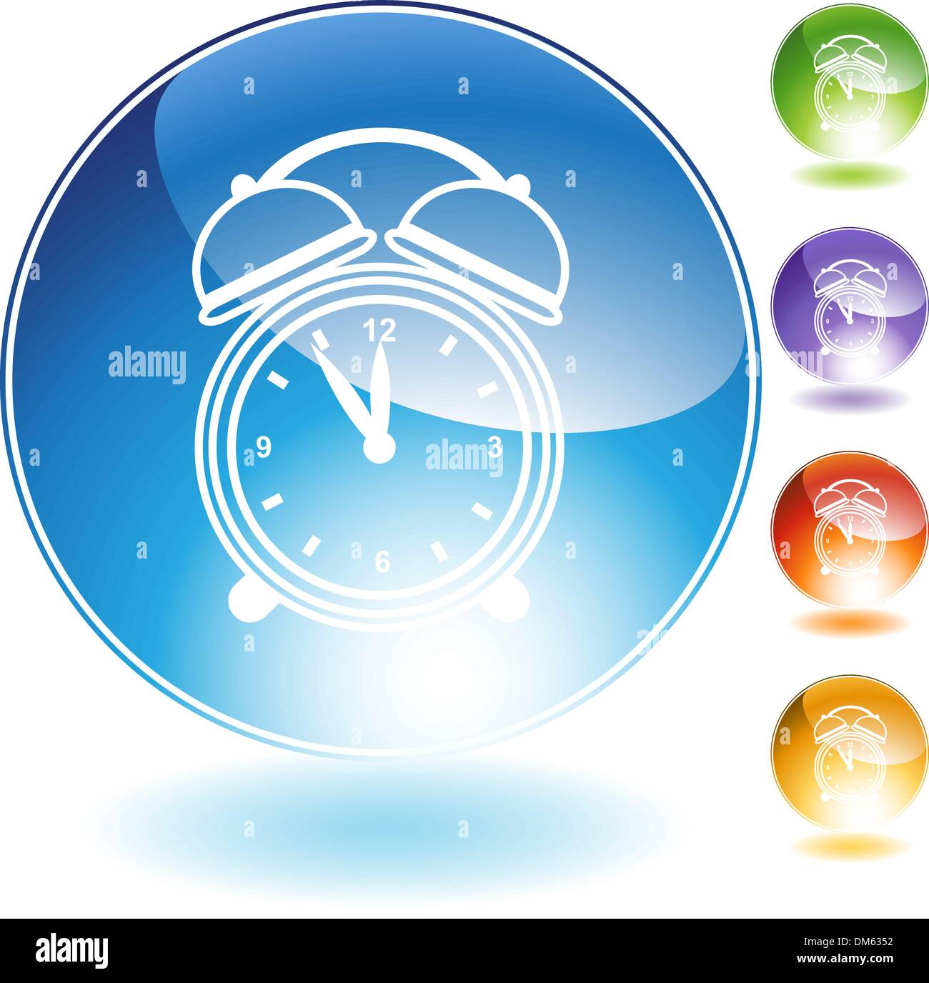 alarm clock Crystal Icon Set Stock Vector Image & Art - Alamy