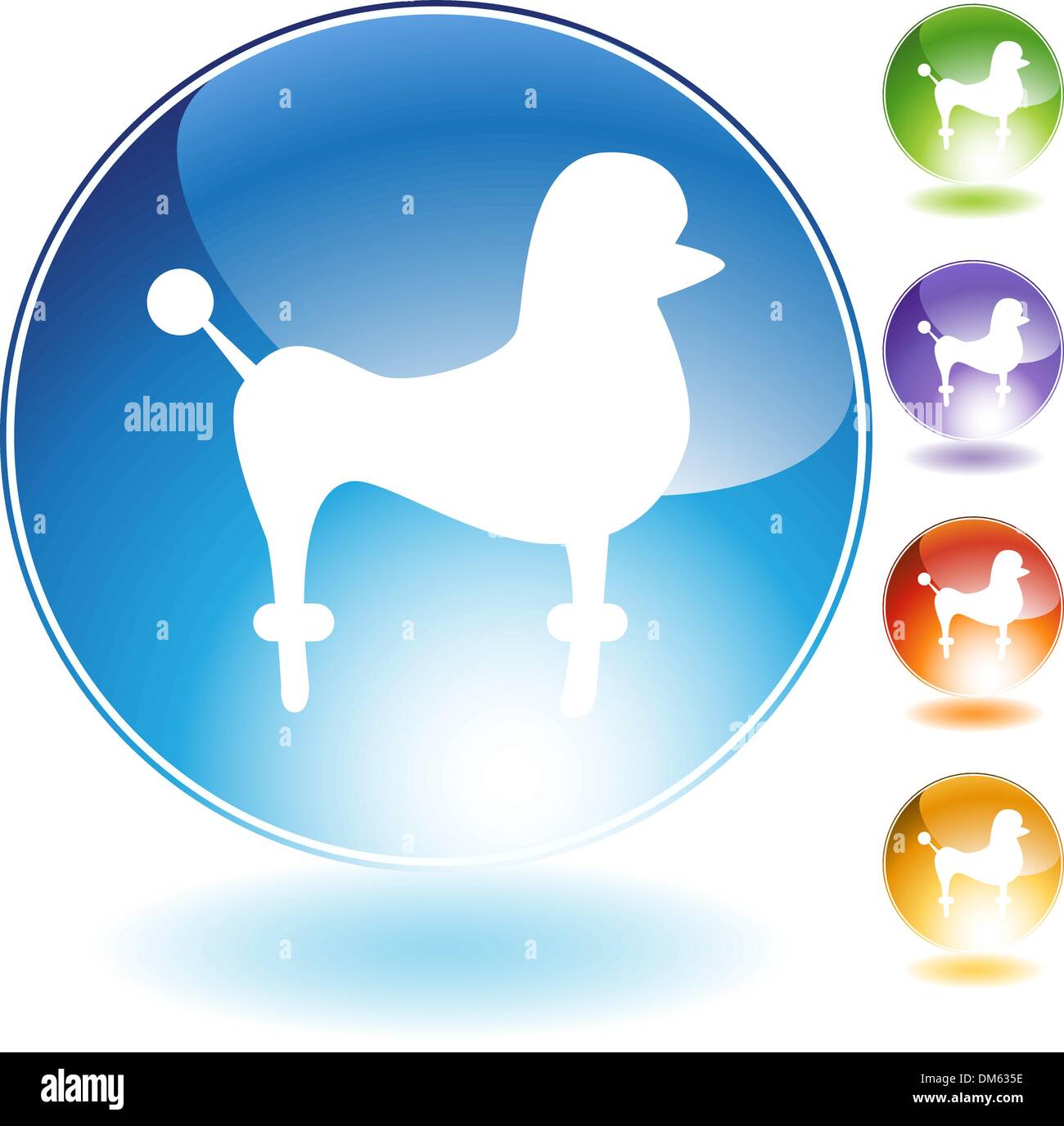 Poodle Icon Set Stock Vector Image & Art - Alamy