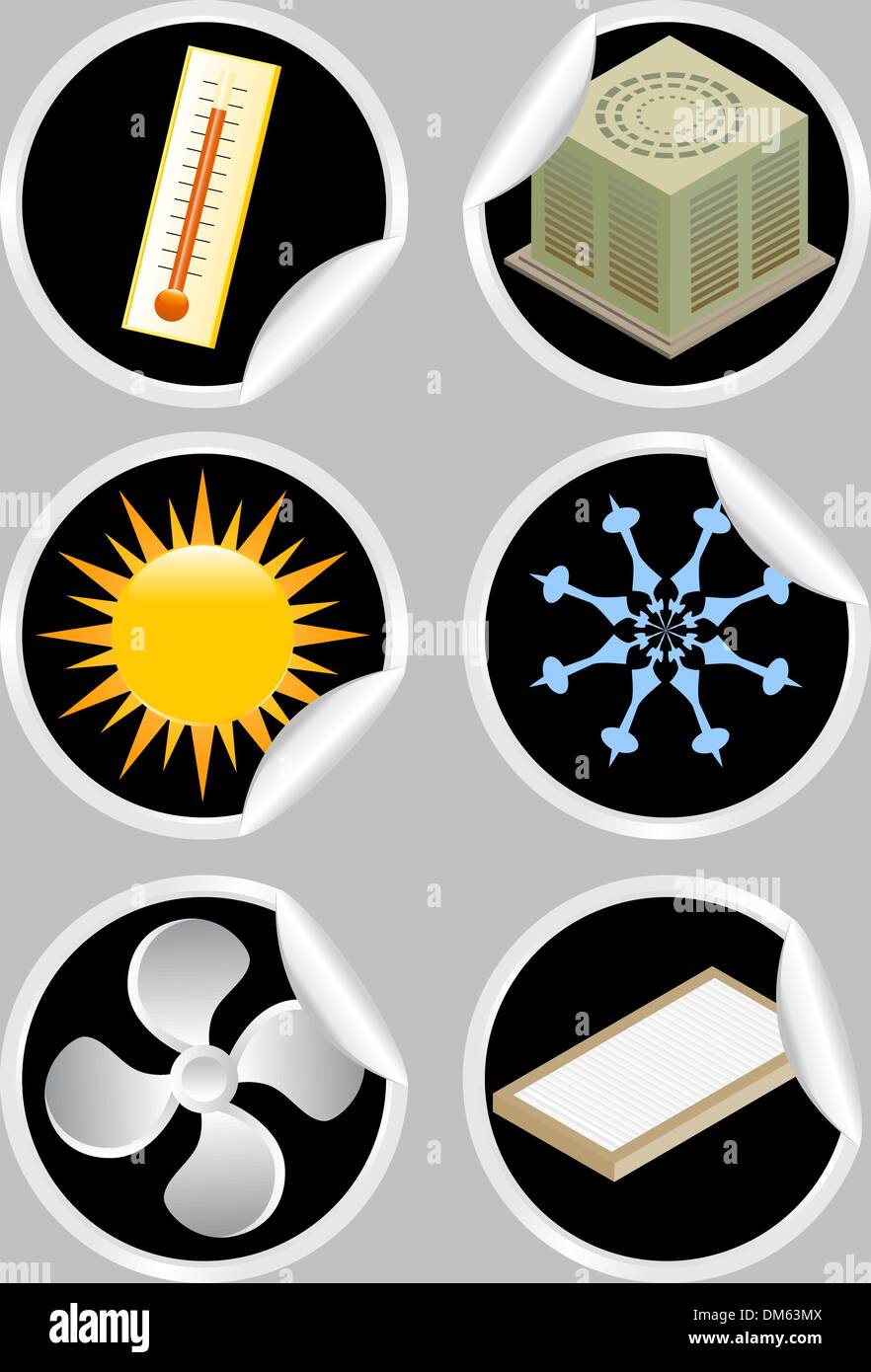 Air Conditioner Icons / Stickers Stock Vector Image & Art - Alamy