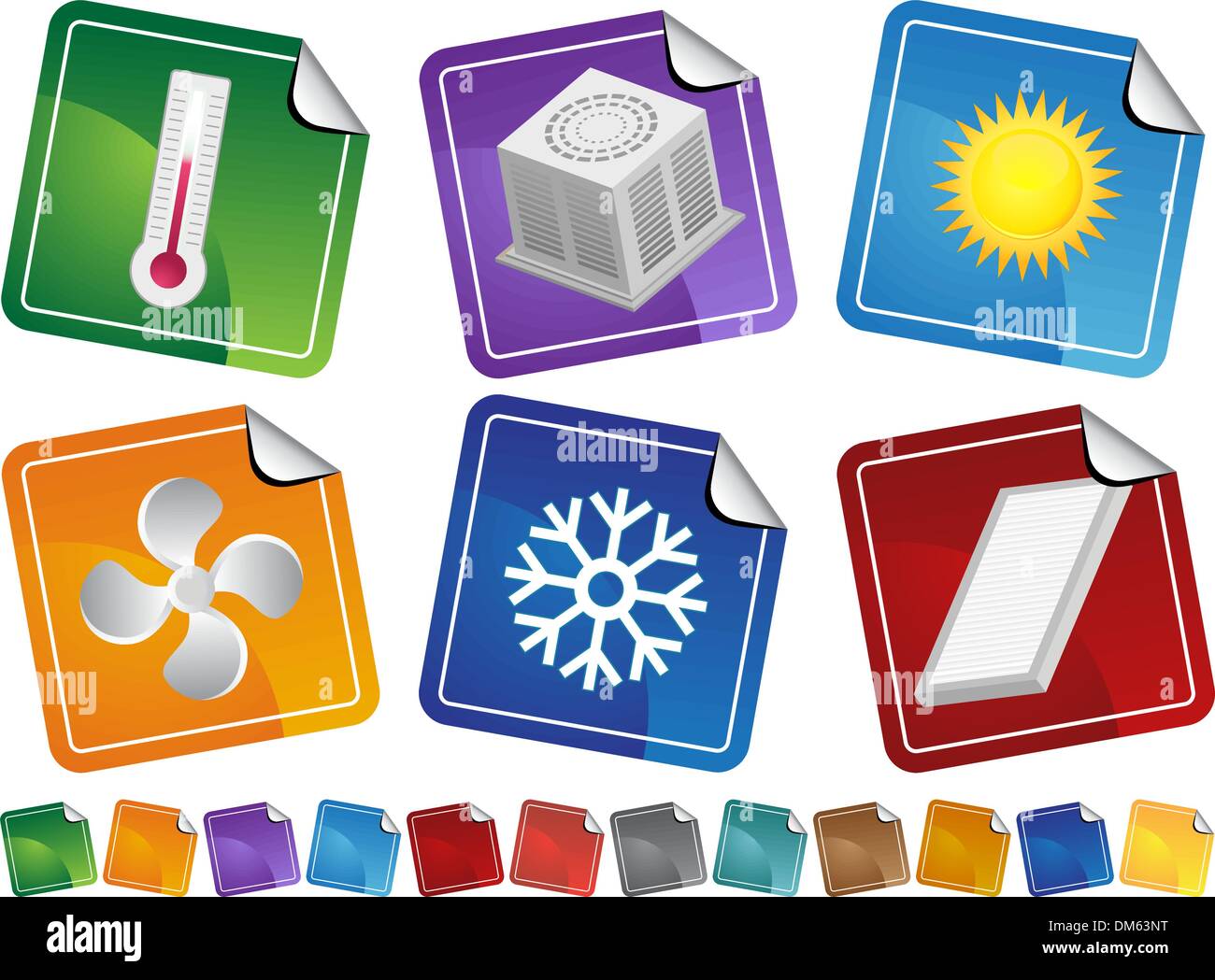 Air Conditioning Sticker Icons Stock Vector Image & Art - Alamy