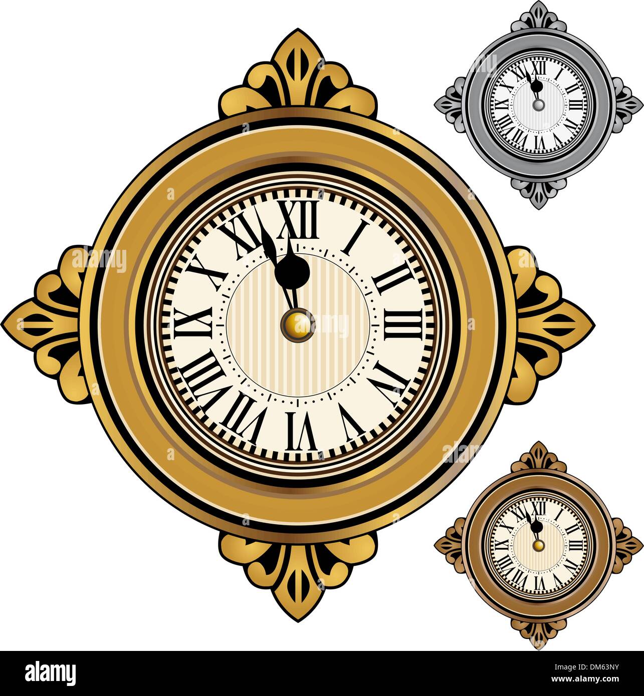 Bronze antique clock Stock Vector Images - Alamy