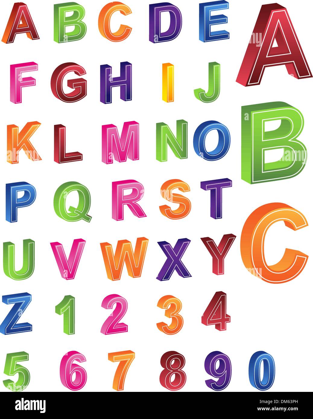 Numbers letter letters alphabet decoration Stock Vector Images - Alamy