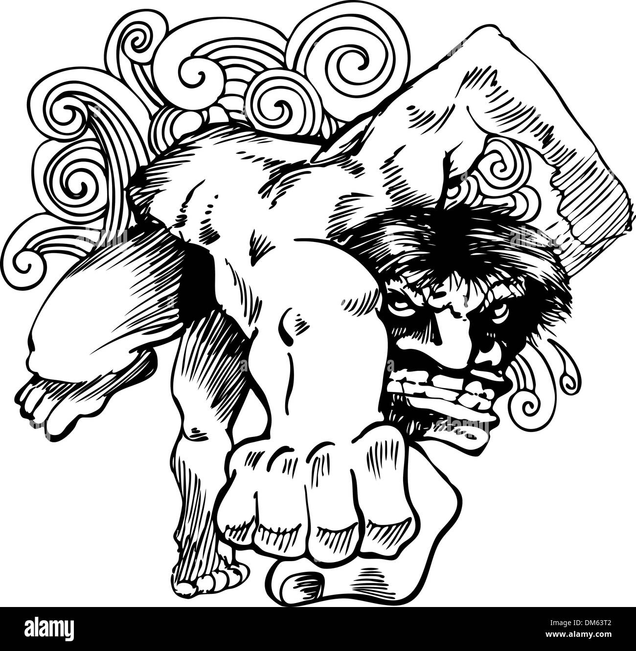 Man punching man not boxing Black and White Stock Photos & Images - Alamy