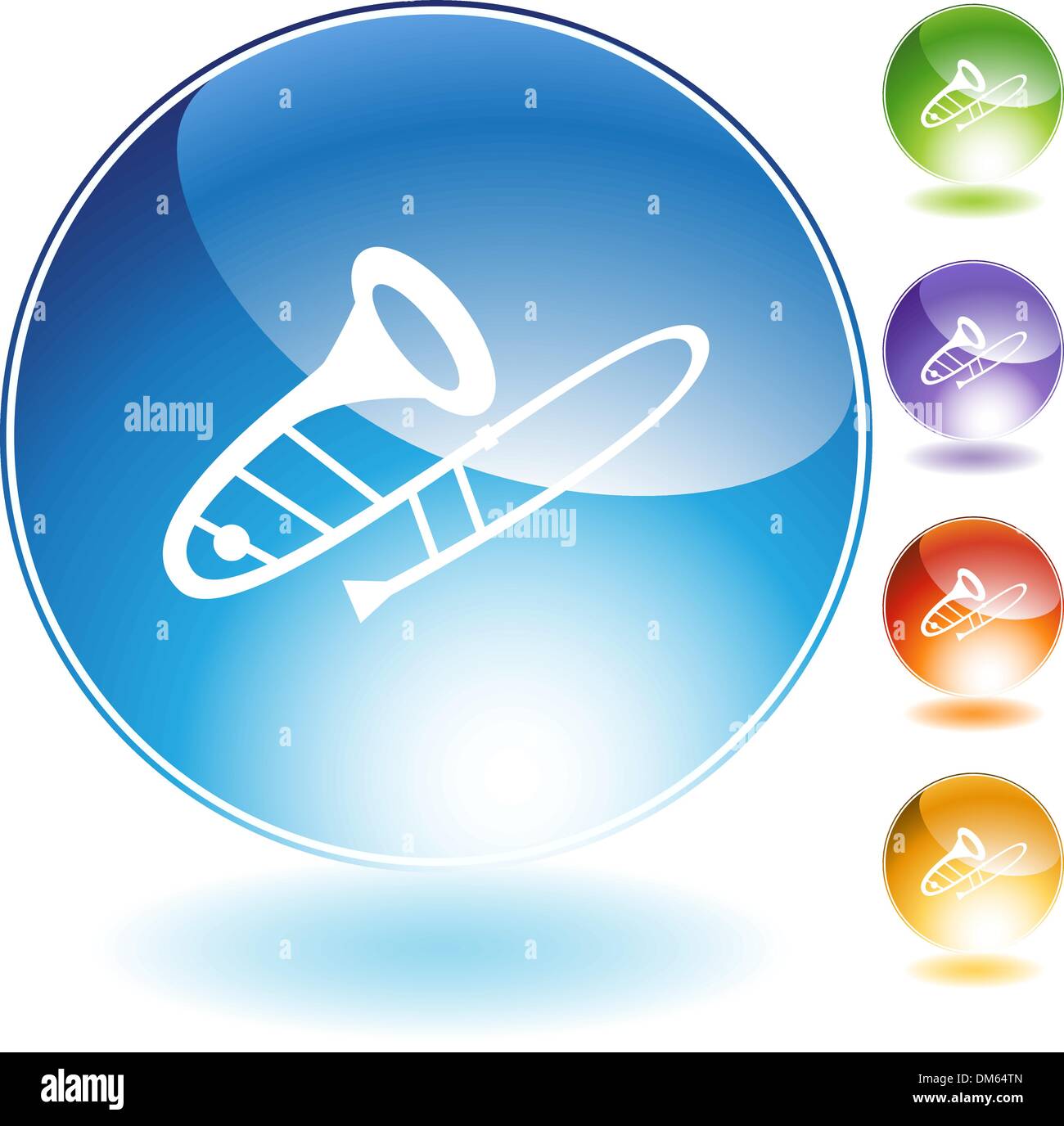 Trombone icon on white Stock Vector Images - Alamy