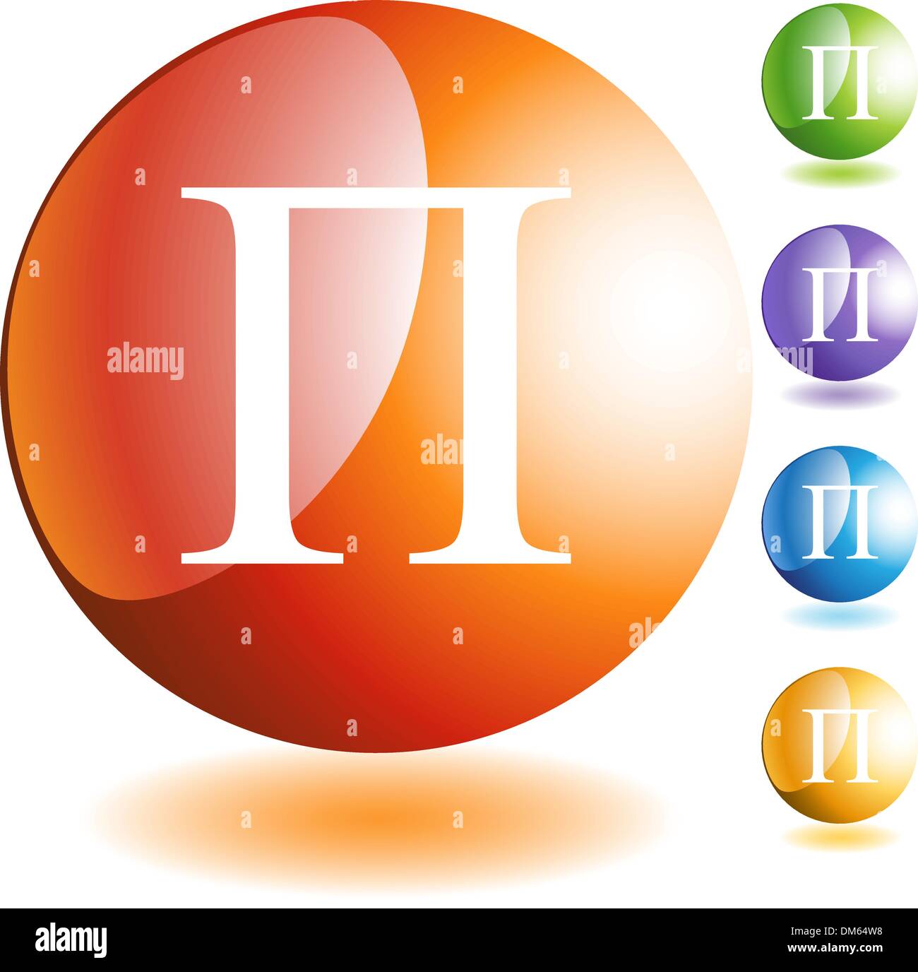 White pi symbol icon isolated Stock Vector Images - Alamy