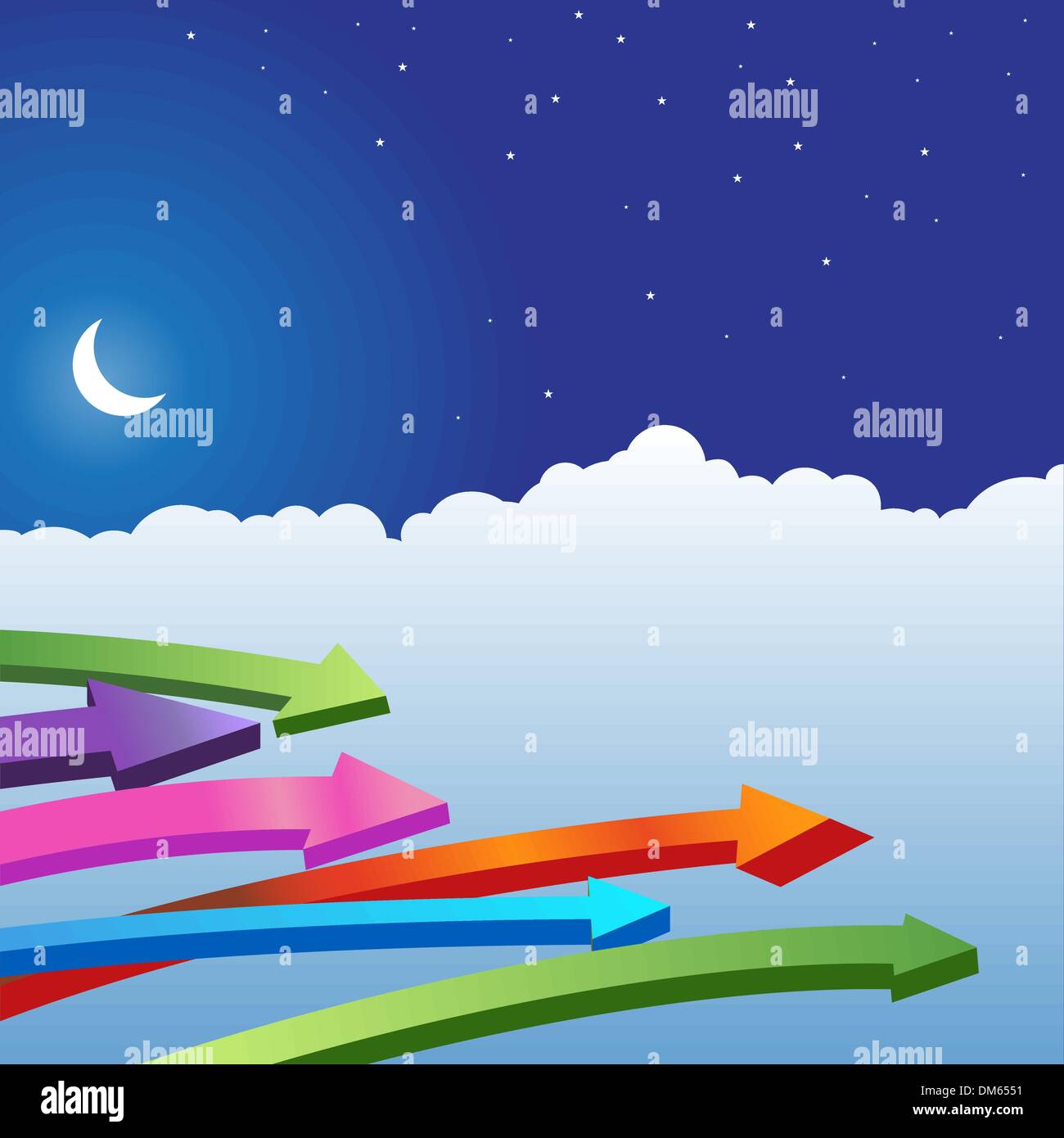 Night Sky Scene - Arrows Stock Vector Image & Art - Alamy