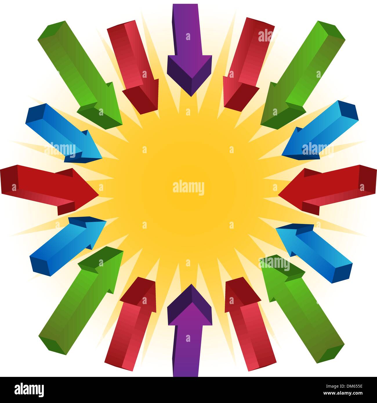 Sun with Arrows Stock Vector Image & Art - Alamy